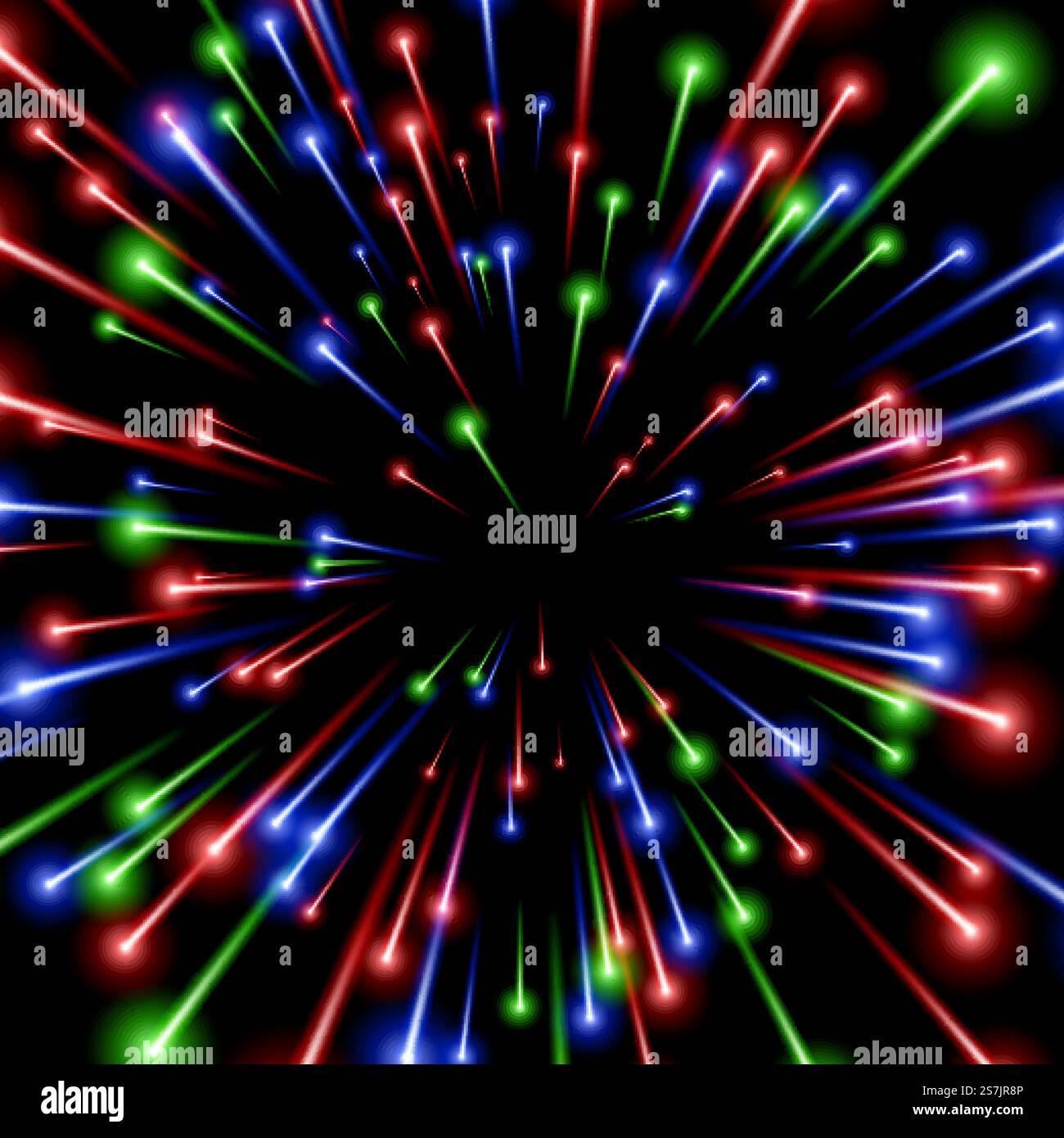 RGB space art, color ray energy. black background. Vector illustration ...