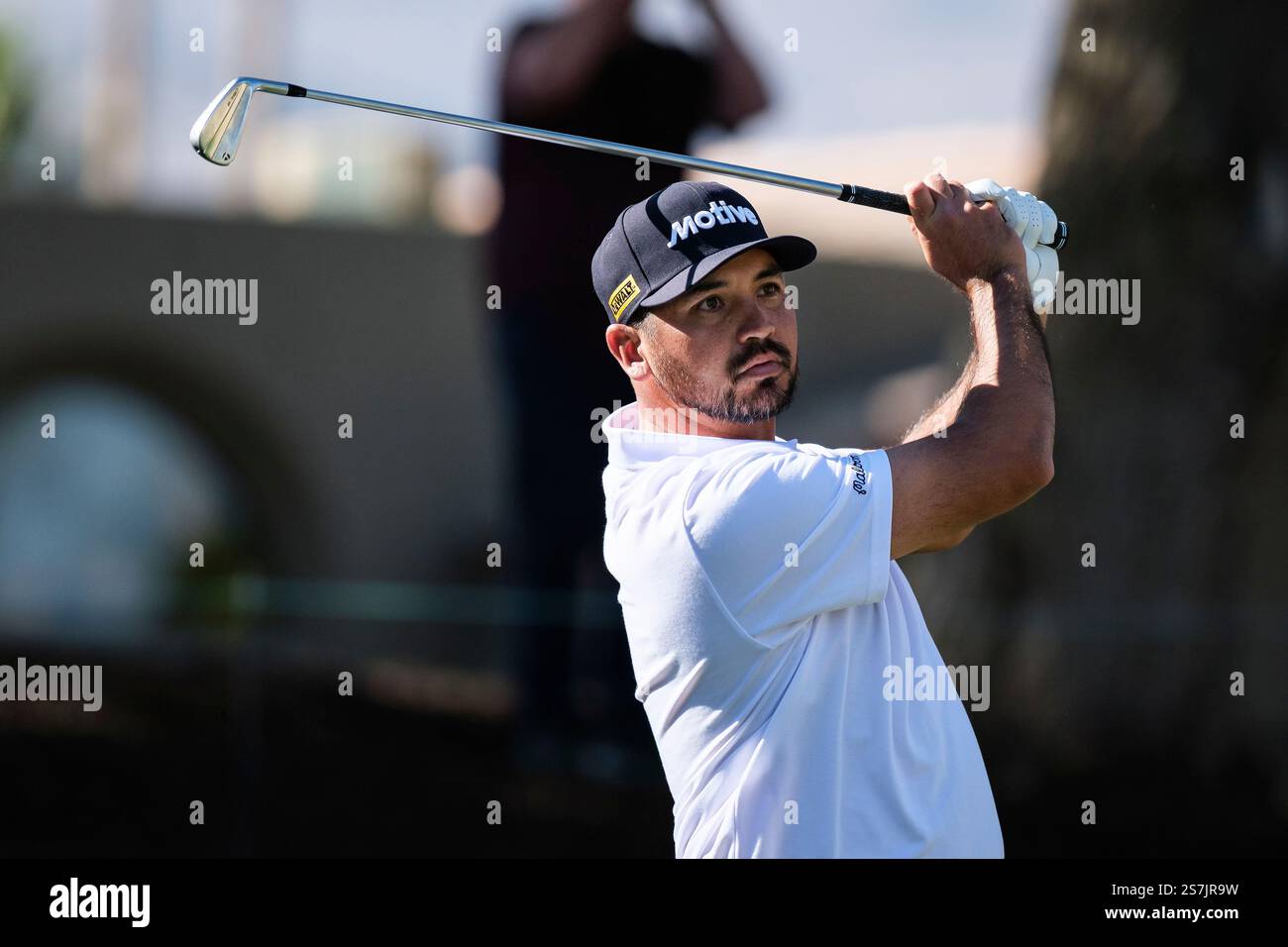 Jason Day hits from the second tee at the Pete Dye Stadium Course ...