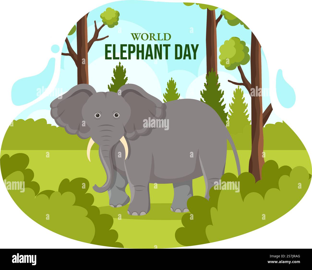 World Elephant Day Vector Illustration on 12 August with Elephants ...