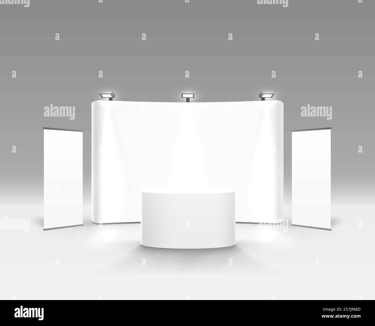 Scene show Podium for presentations on the gray background. Vector ...