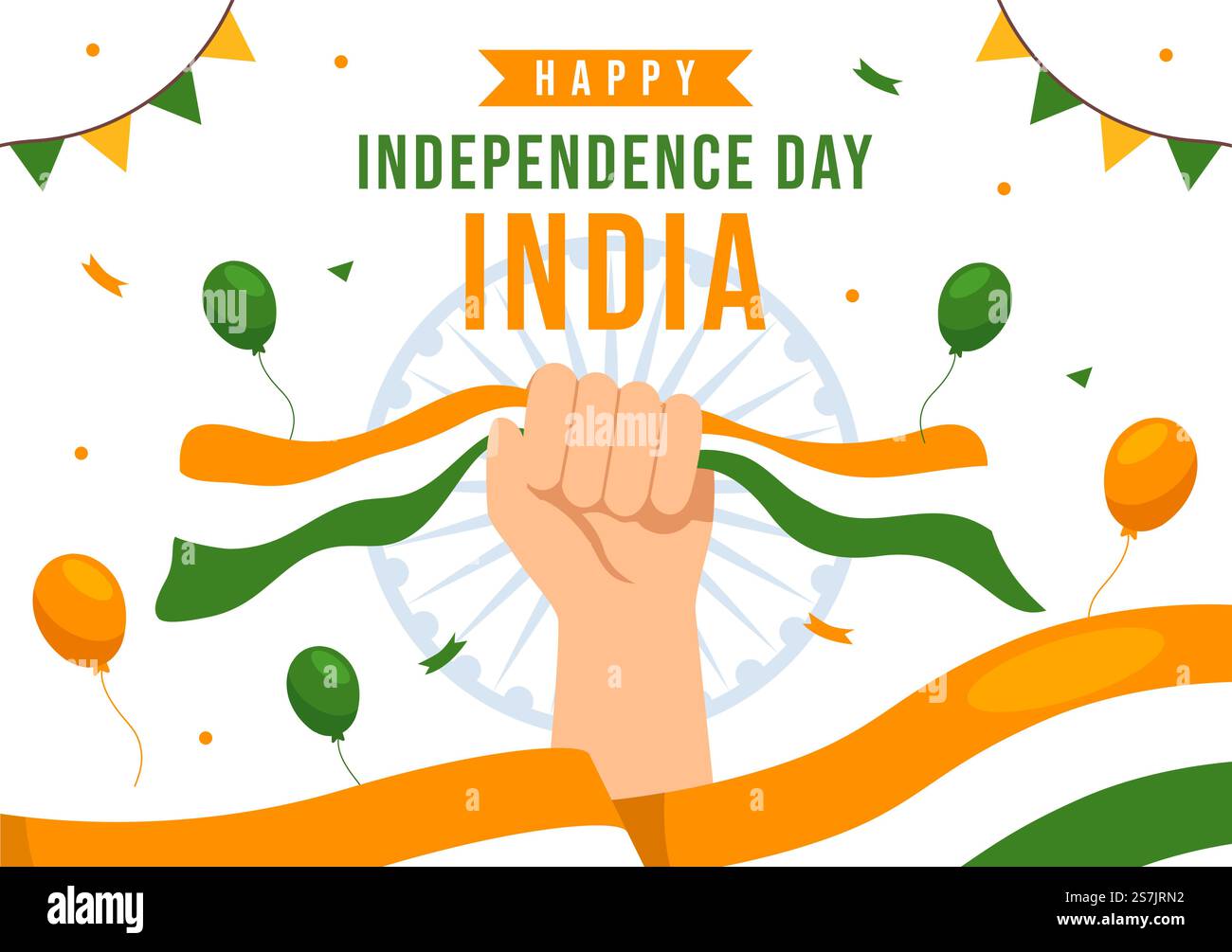Happy Independence Day India Vector Illustration on 15 August with ...