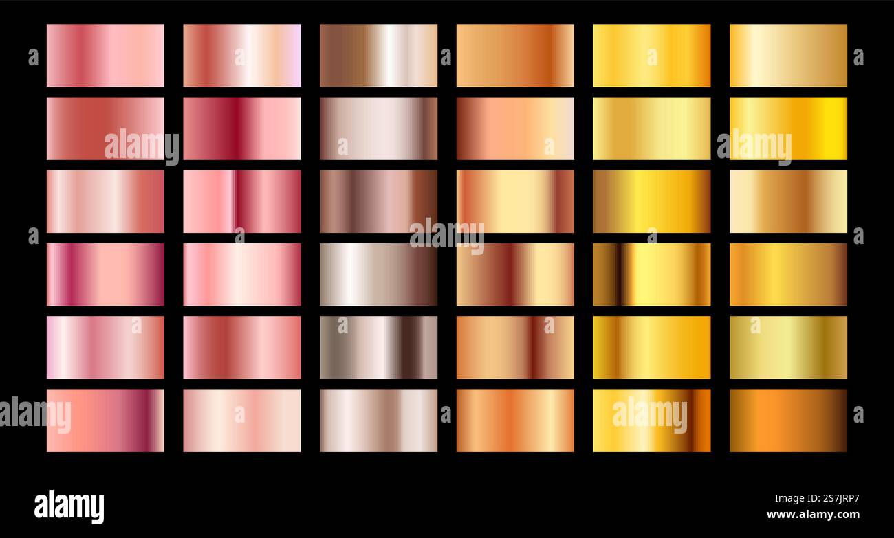 Rose gold gradient collection vector design texture. Golden bronze ...