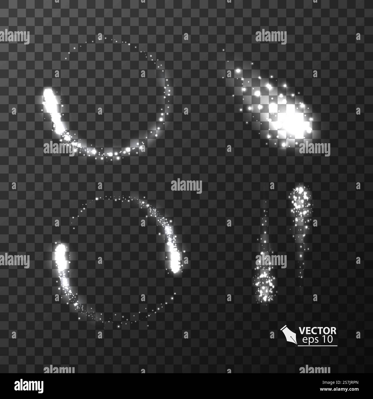 Vector light effects on transparent background, EPS 10. Set of vector light effects Stock Vector ...