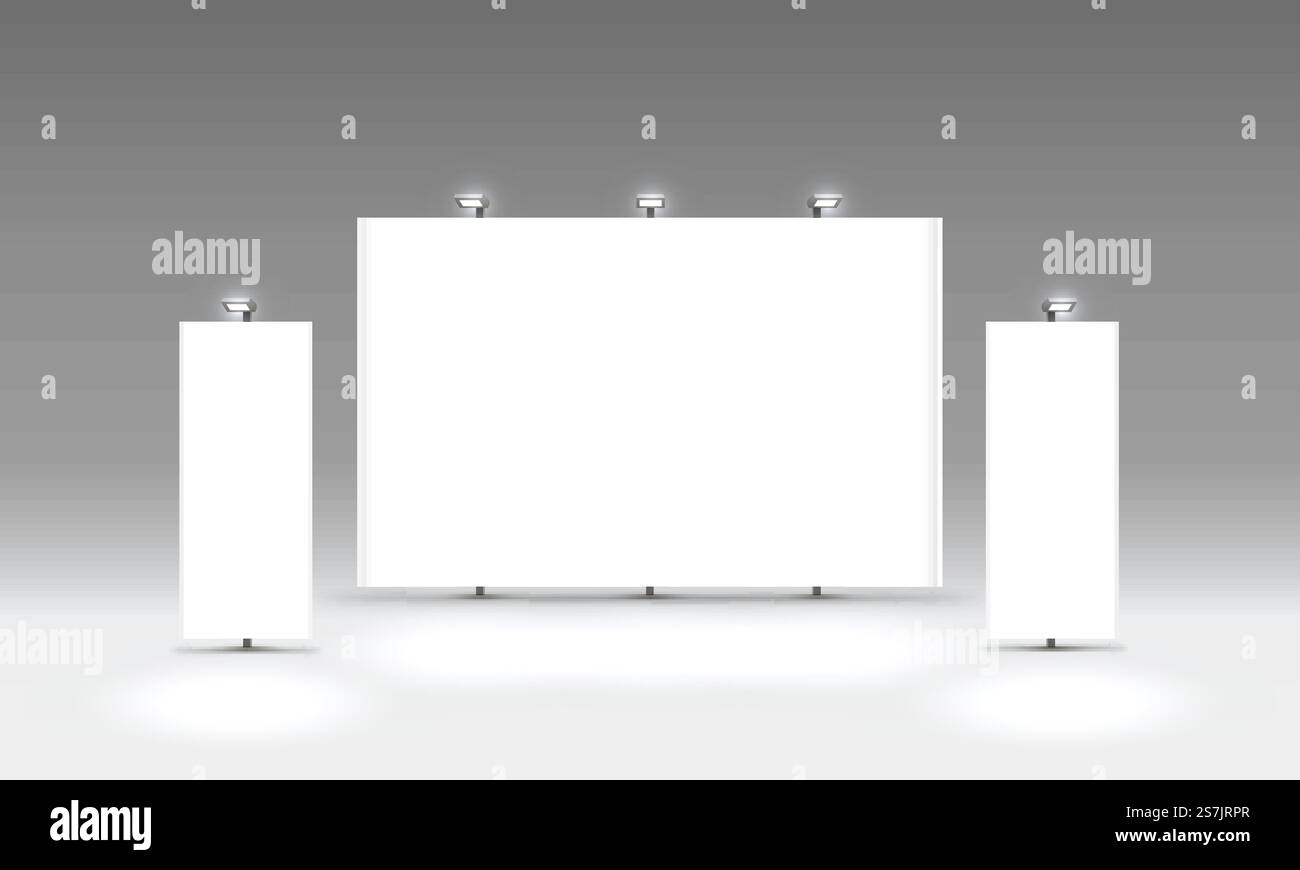 Scene show Podium for presentations on the grey background. Vector ...