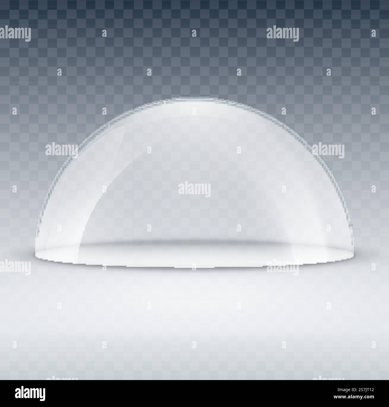 Glass dome container mock-up. Plastic dome model cover for exhibition ...