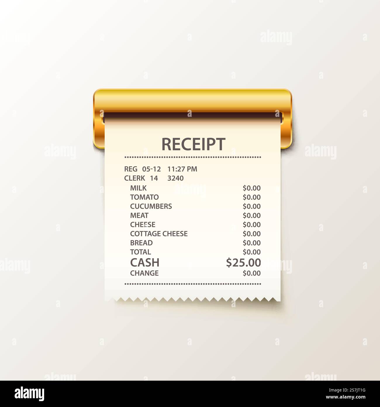 Print receipt cash on white background. Vector illustration Stock ...