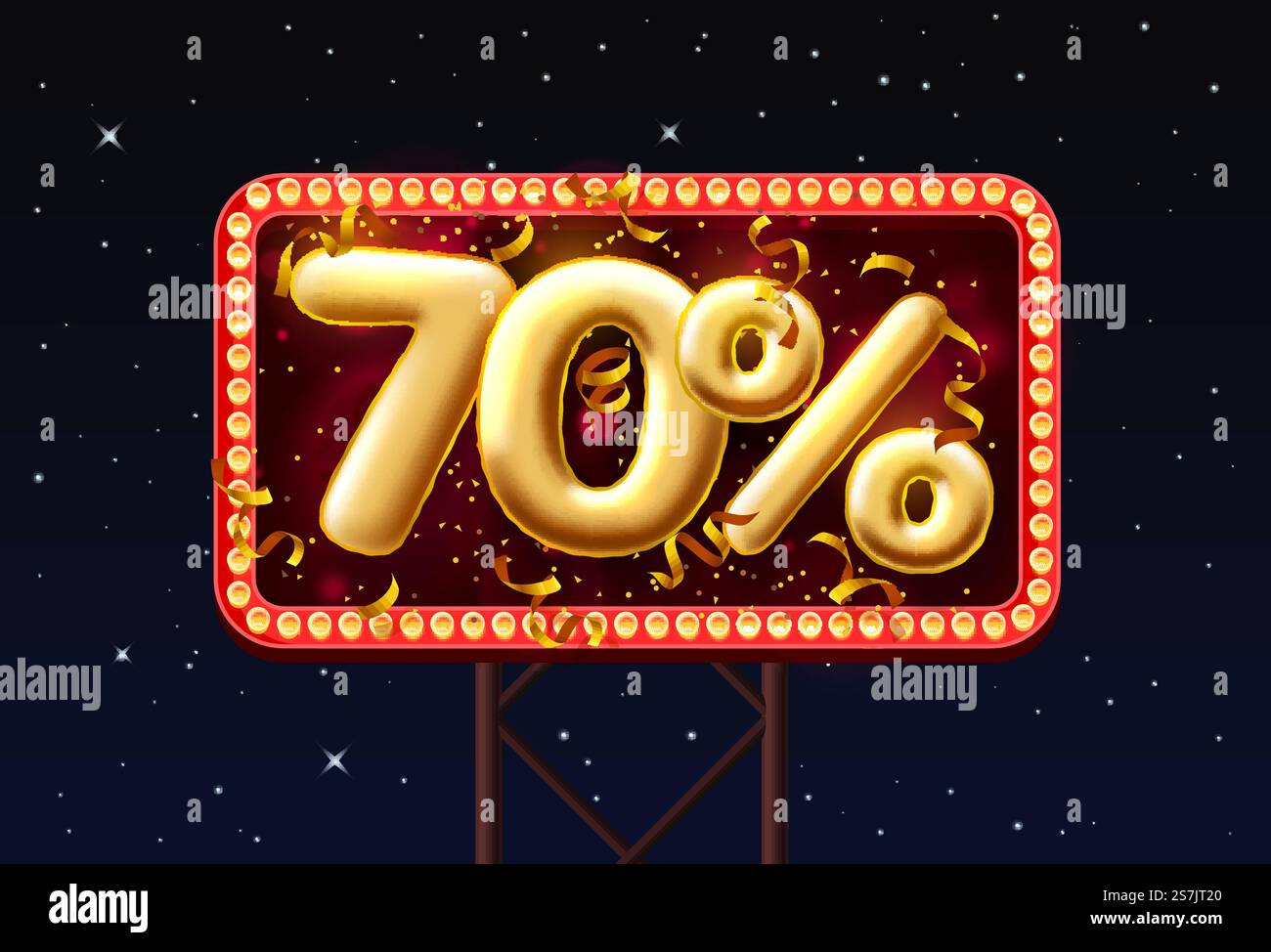 Sale 70 off ballon number on the Night Sky background. Vector ...