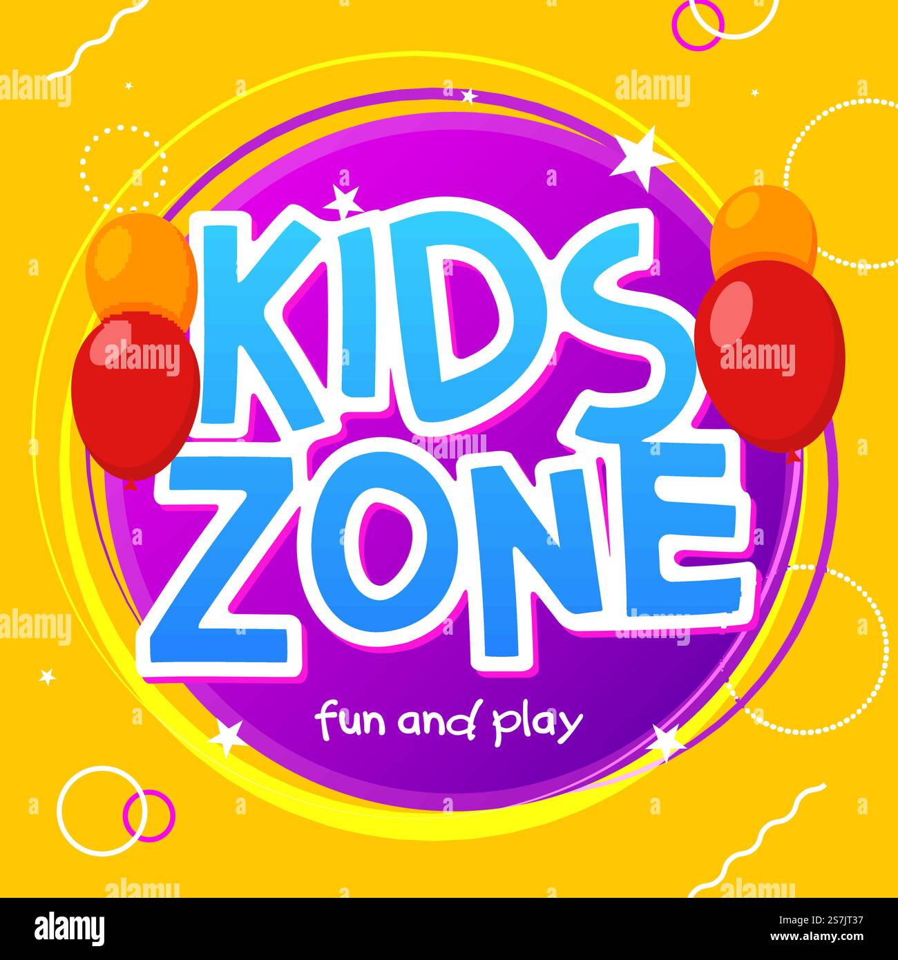 Kids Zone game banner design background. Playground vector child zone ...