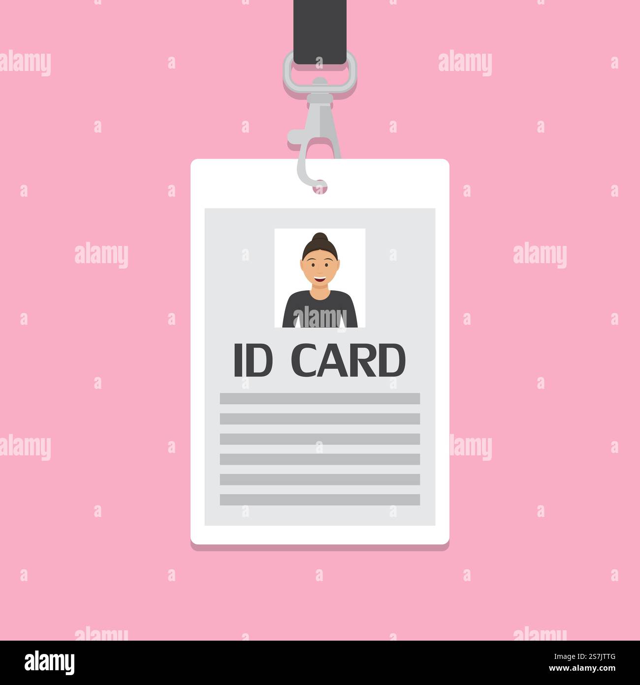 Female ID card in a flat design. Vector illustration Stock Vector Image ...