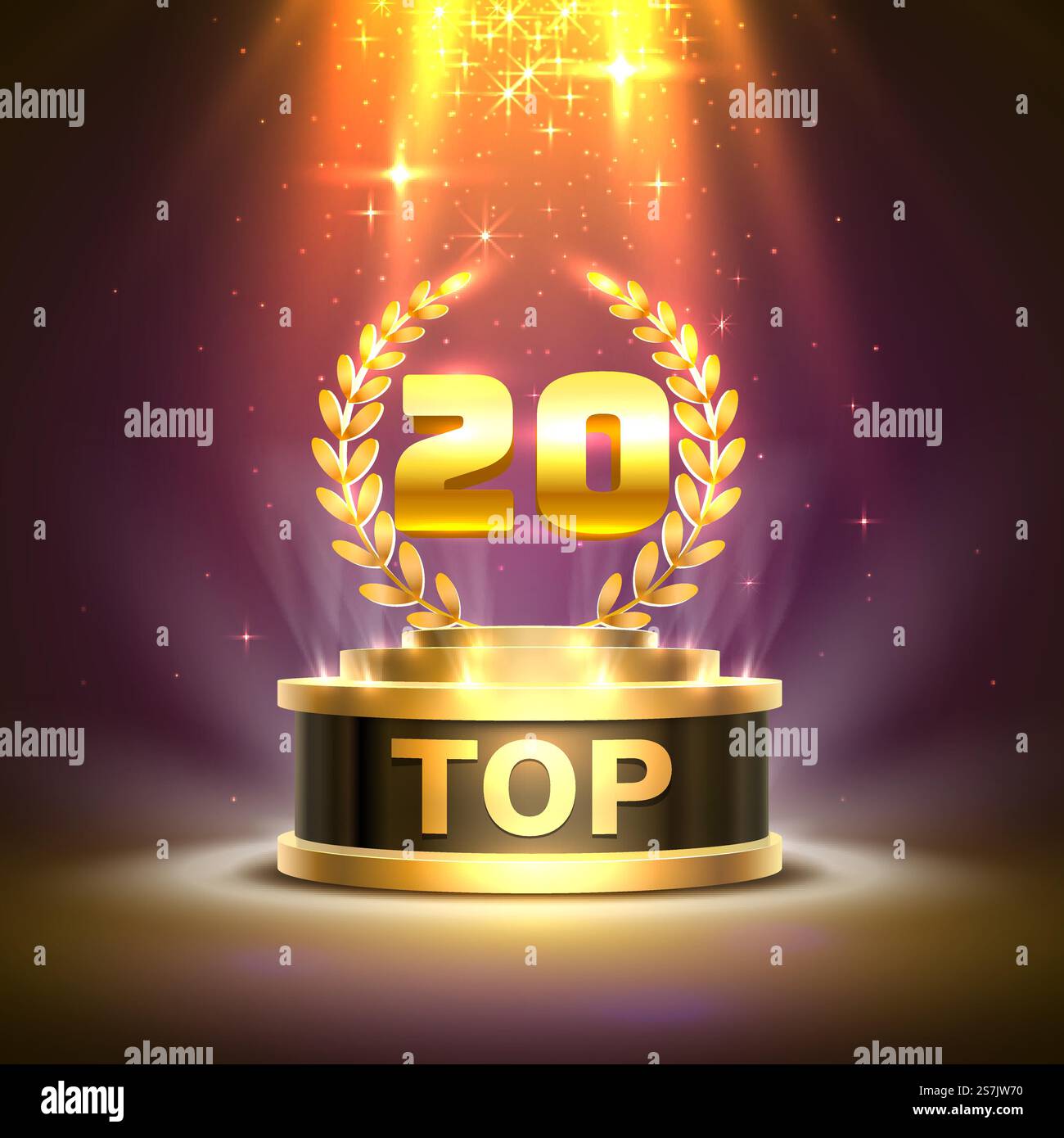 Top 20 best podium award sign, golden object. Vector illustration Stock ...