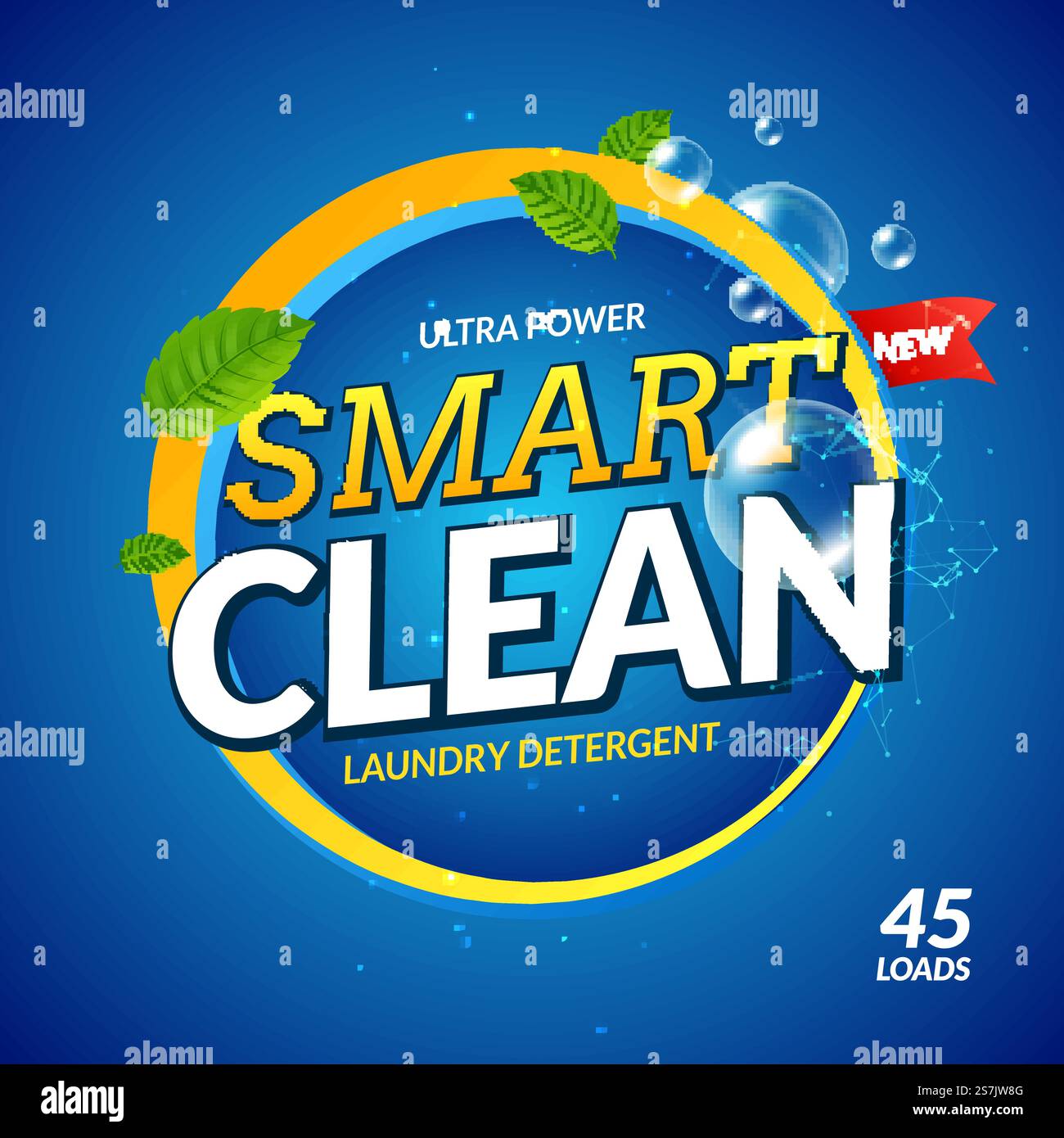 Laundry detergent smart clean design cleaner. Wash powder product ...