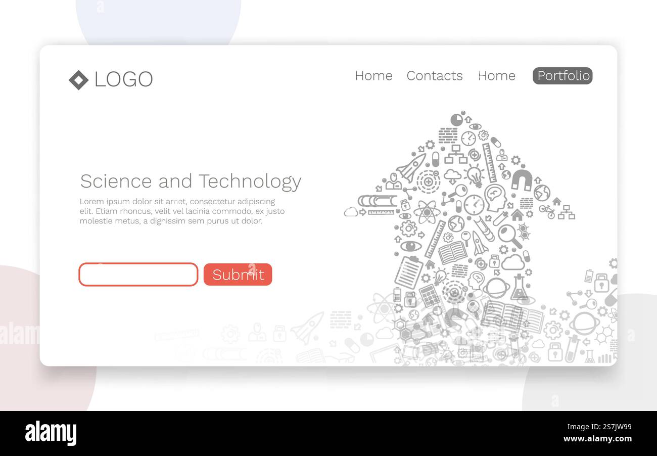 Science and Technology, icon background, Landing page concept. Vector ...