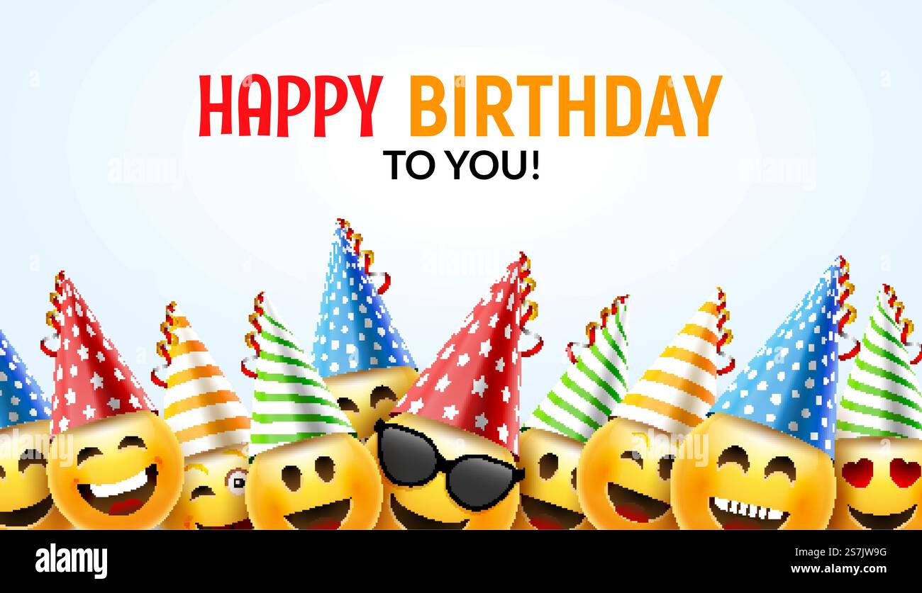 Birthday happy smile greeting card. Vector birthday background 3d ...