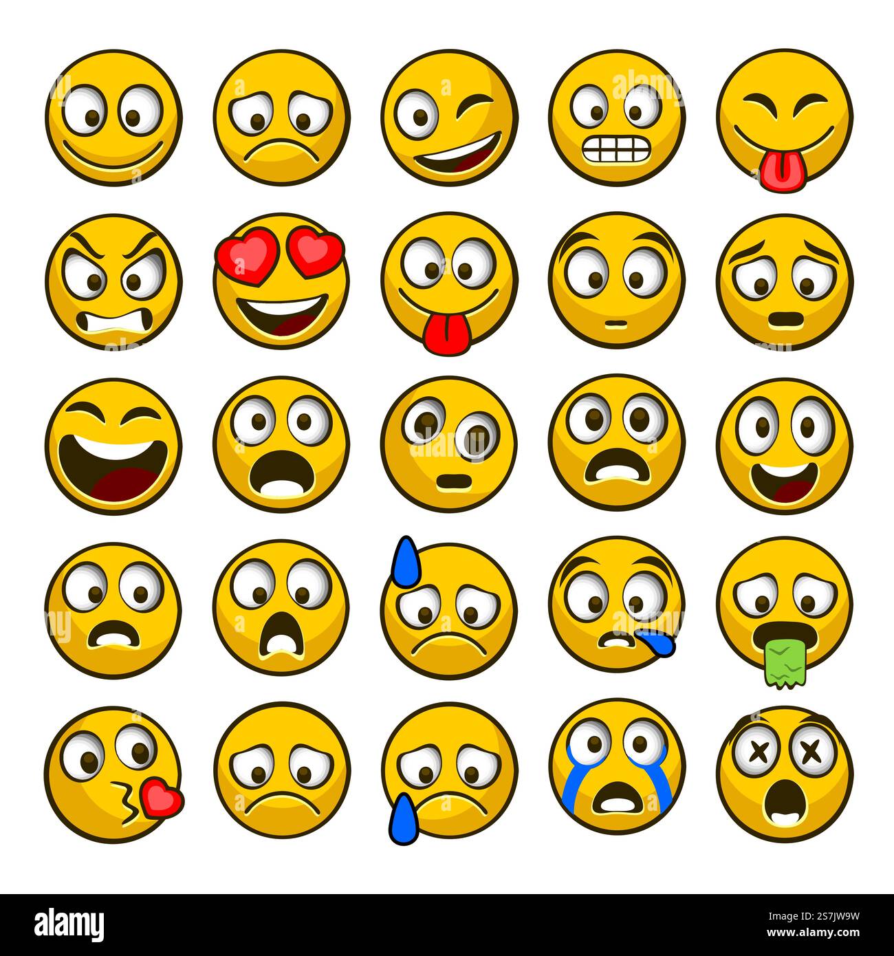 Emoji and sad icon set. Vector illustration collection. Emoji and sad ...