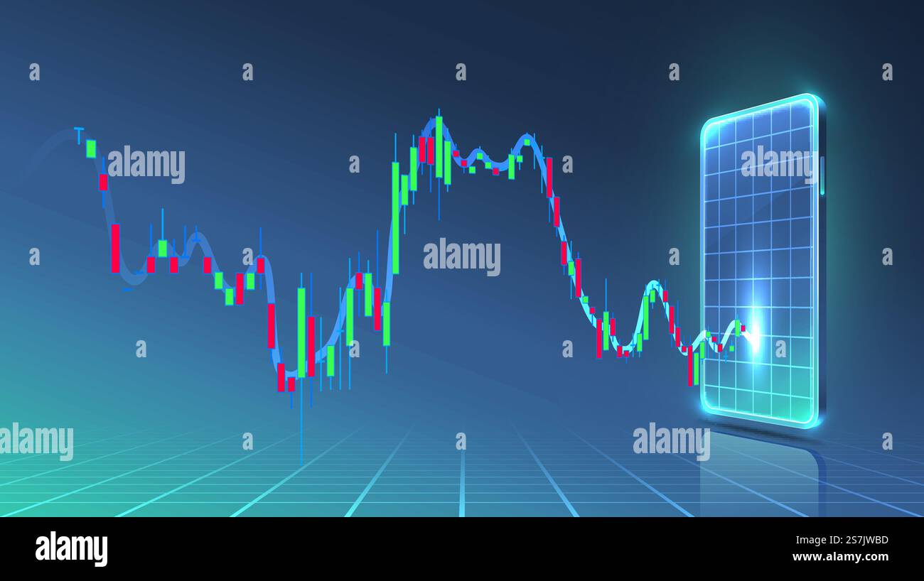 Finance trader graph information, buy and sale broker. Vector ...