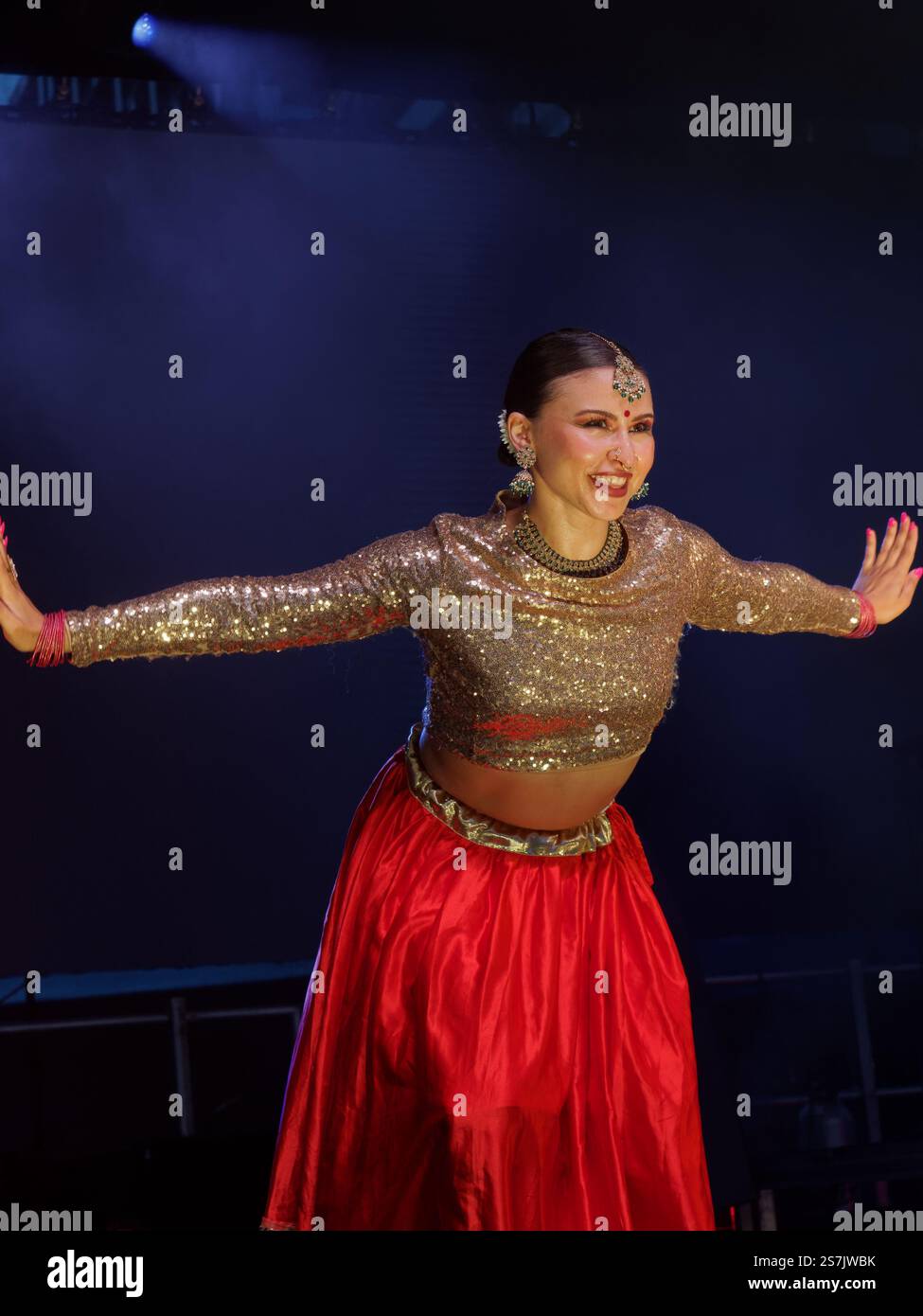 Veils of Bollywood dancer performs on stage in Montreal,Quebec,Canada ...