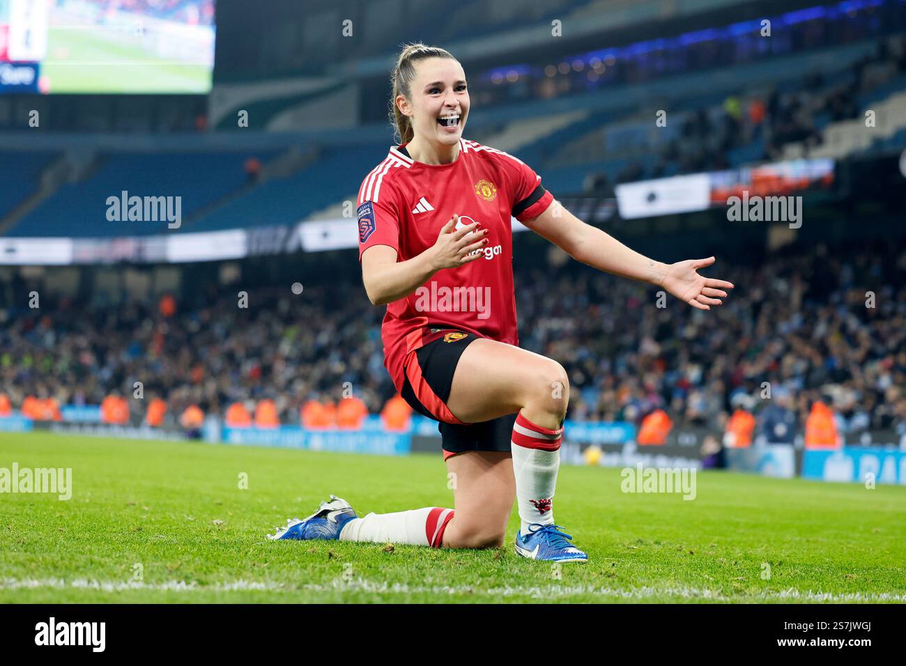 Manchester United's Ella Toone celebrates scoring their side's fourth ...