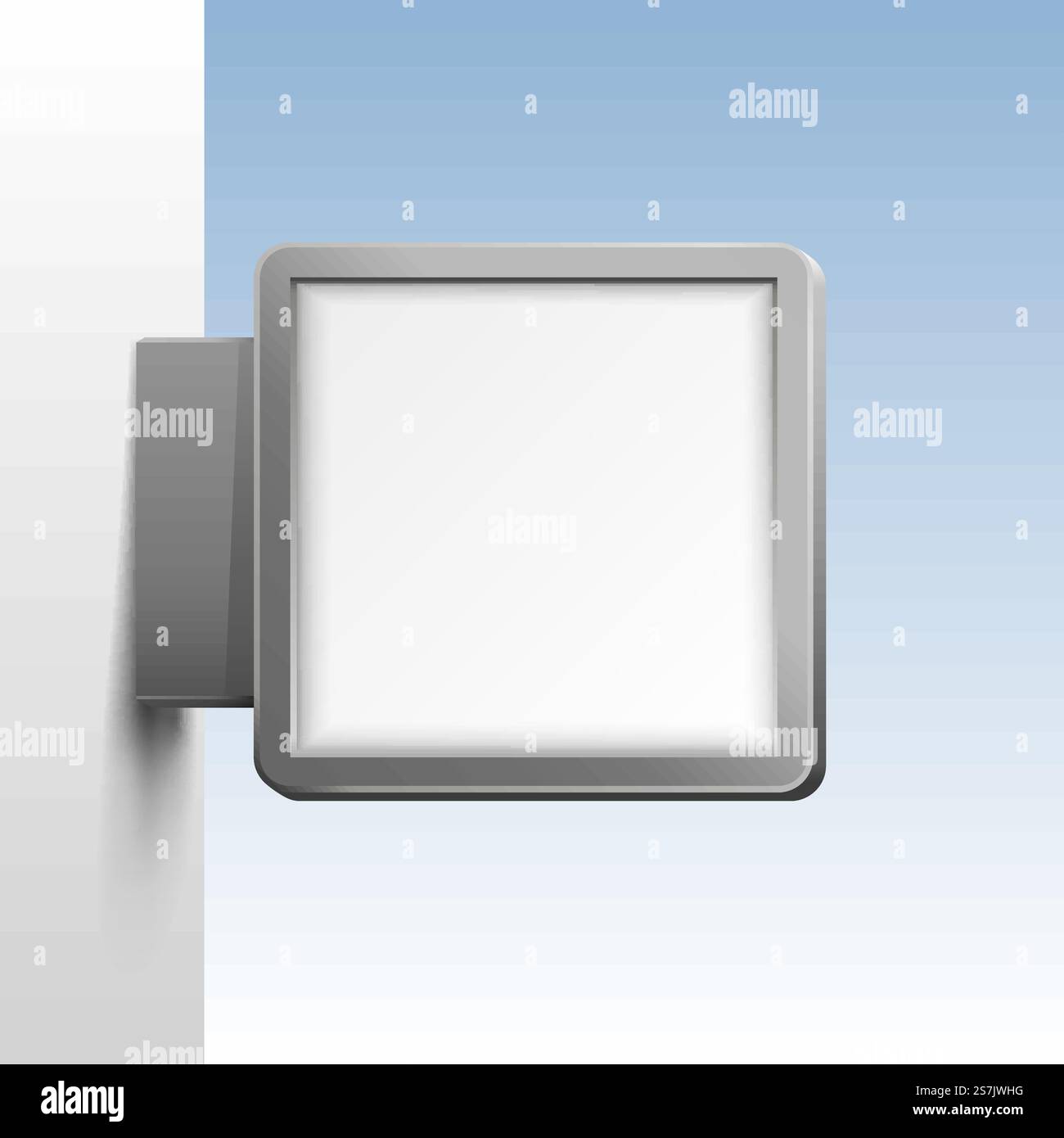 White square signboard on white background. Vector illustration Stock ...