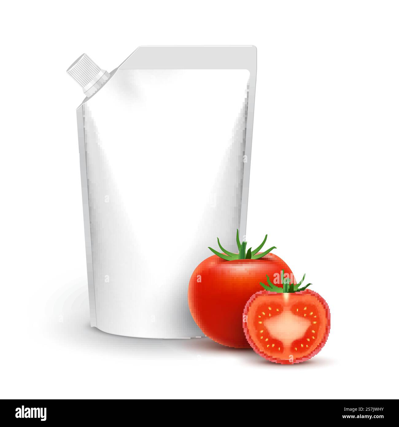 Ketchup pack bottle mockup 3d sauce. Tomato ketchup package food container.. Ketchup pack bottle ...
