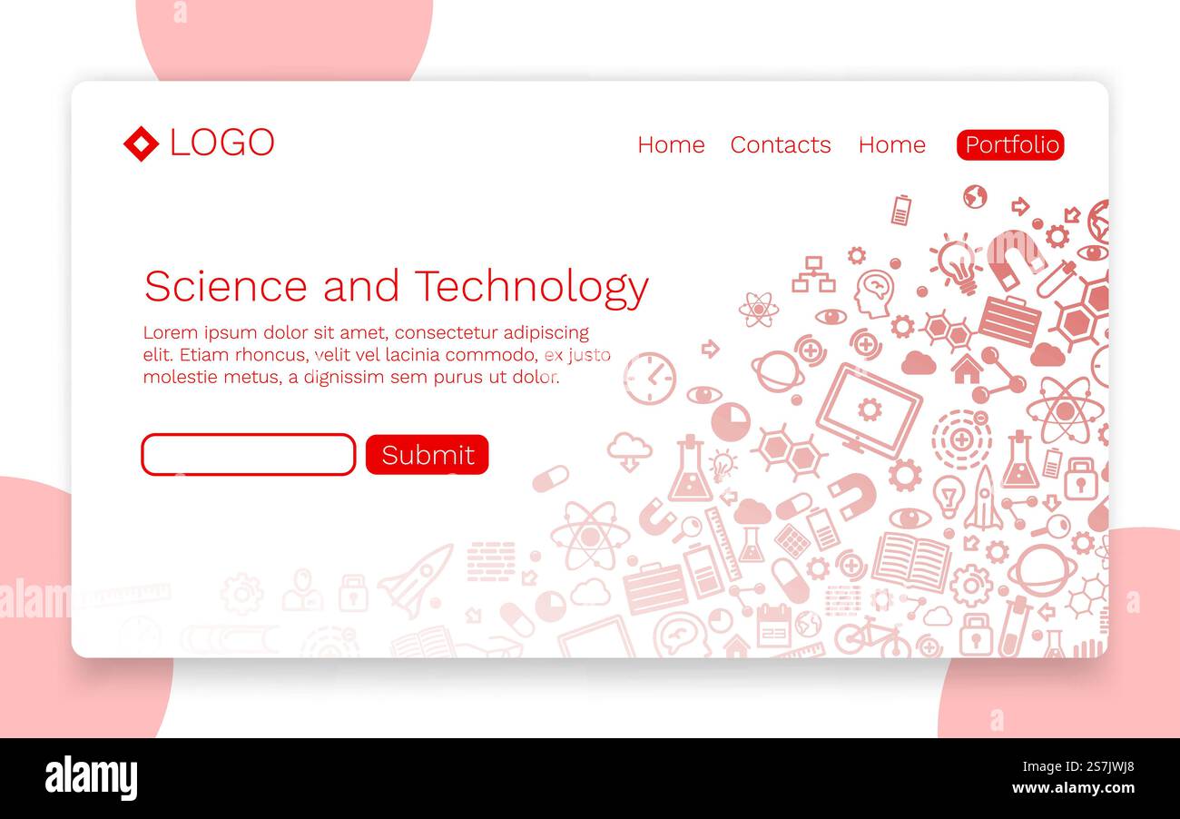 Science and Technology, icon background, Landing page concept. Vector ...
