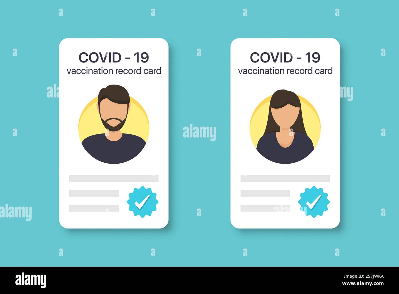 COVID-19 vaccination record card for men and woman. Immunity Covid-19 ...