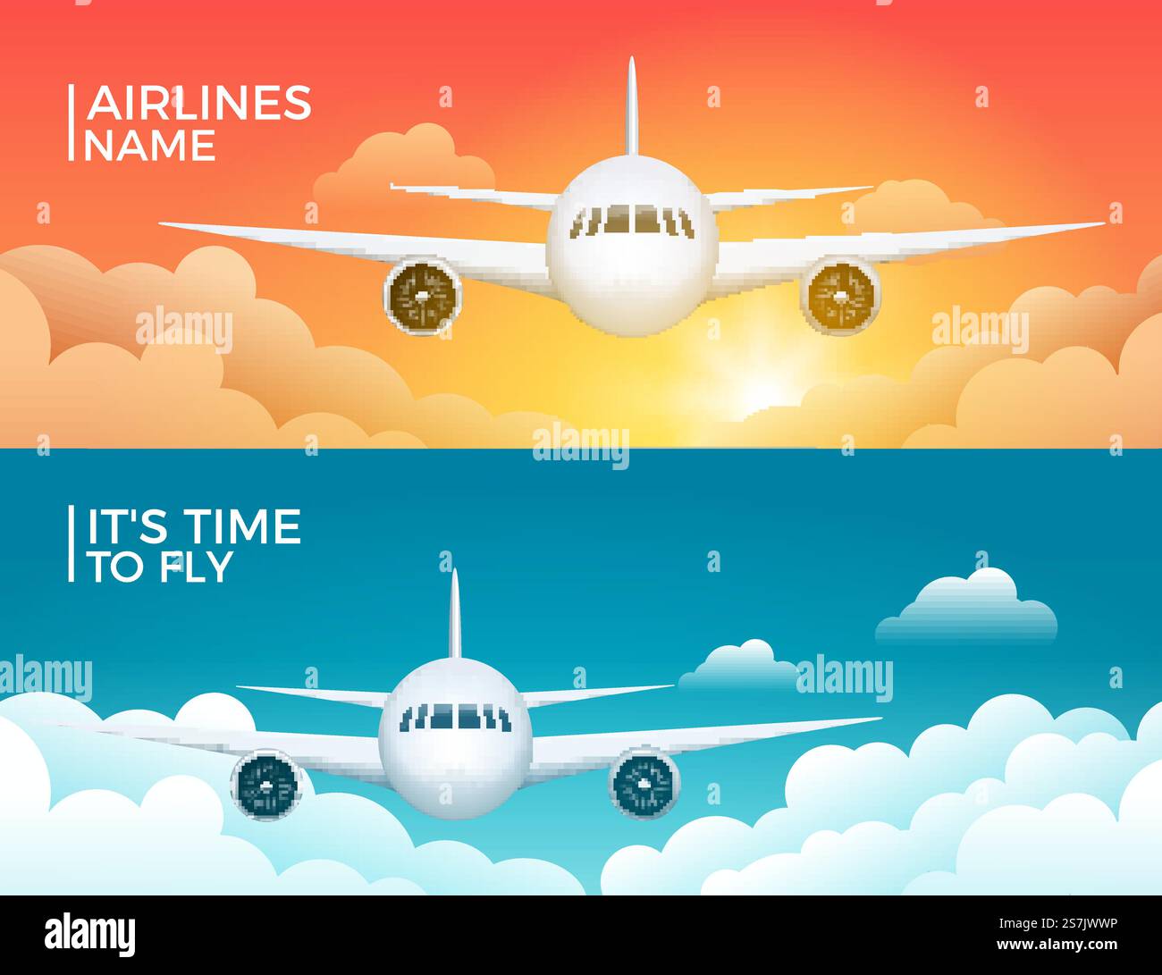 Travel airplane tourism vector banner design. World trip vacation ...