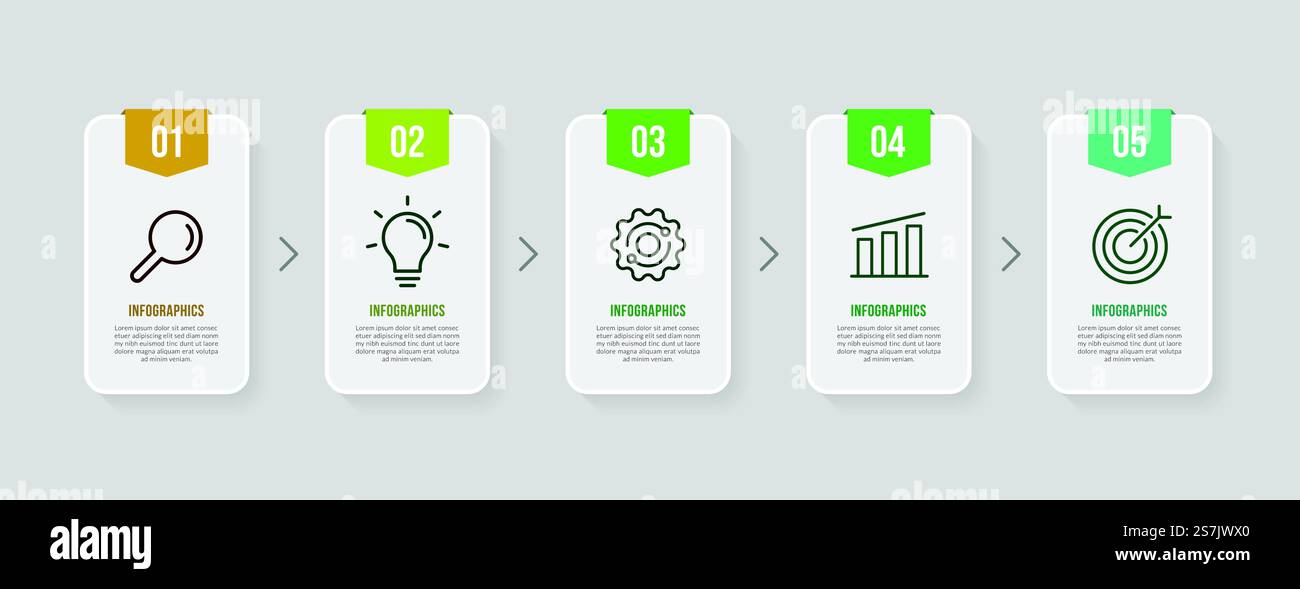 Business workflow infographic template design with 5 options, Business ...
