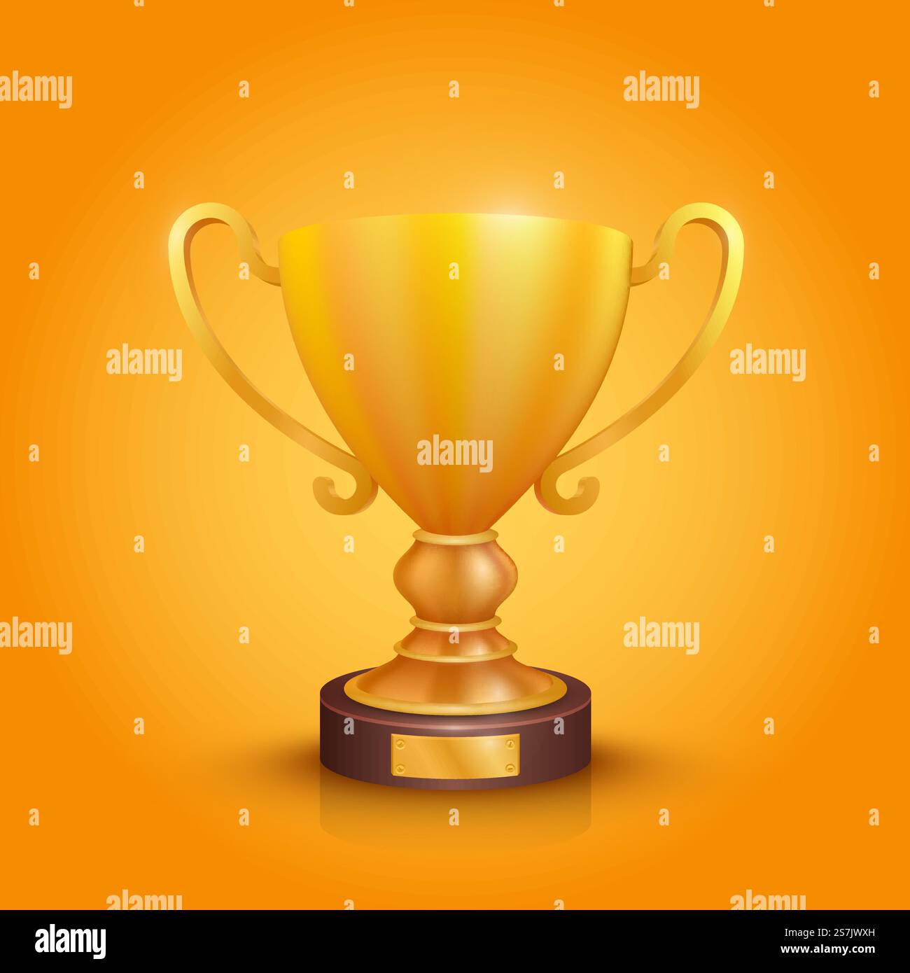 Winner cup gold sign. object on a orange background, Vector ...