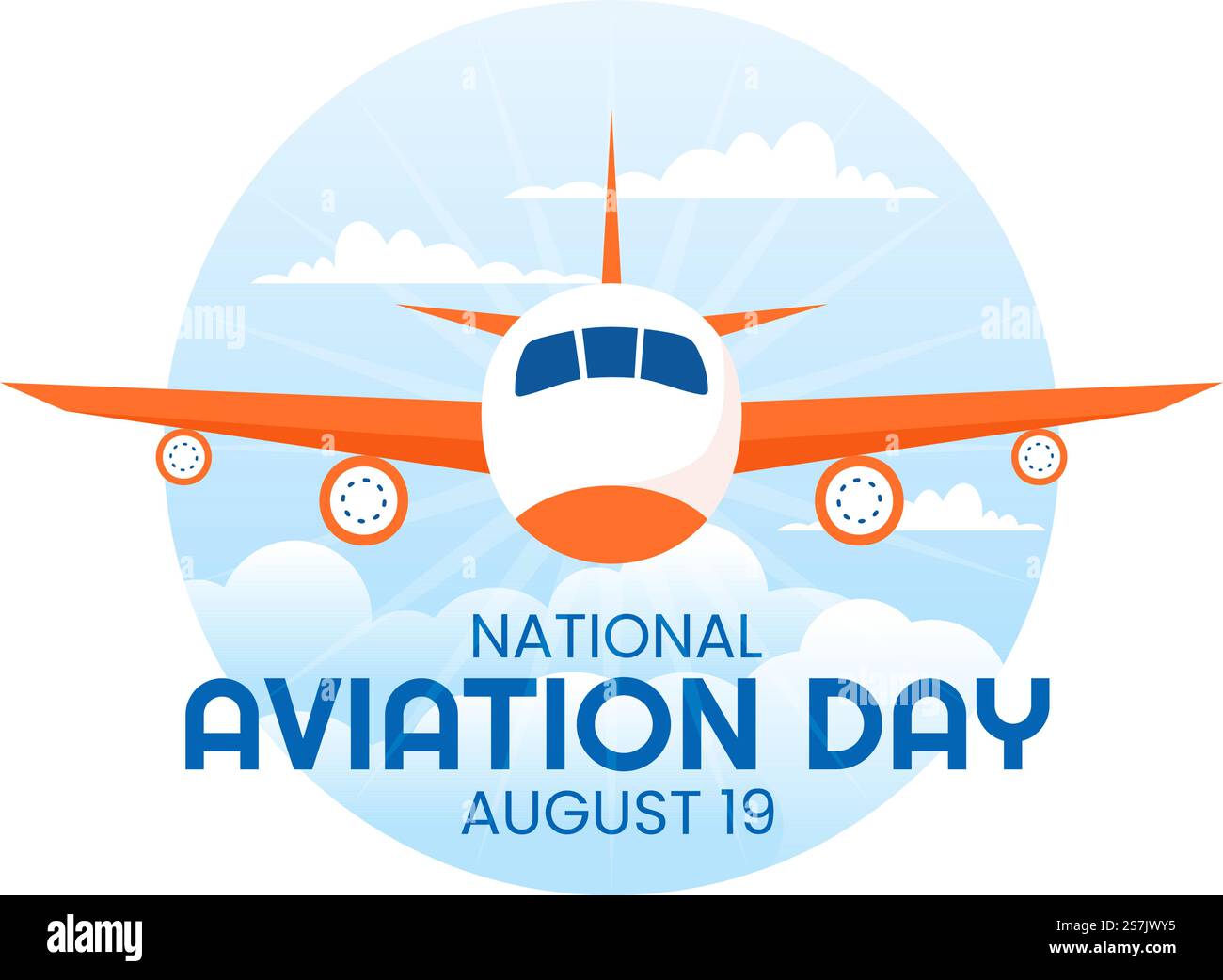 National Aviation Day Vector Illustration of Plane with Sky Blue ...