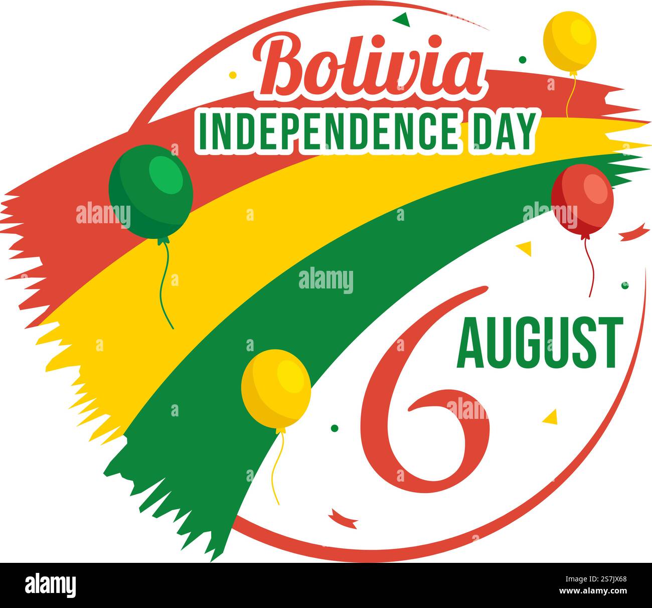 Bolivia Independence Day Vector Illustration on 6 August with festival ...