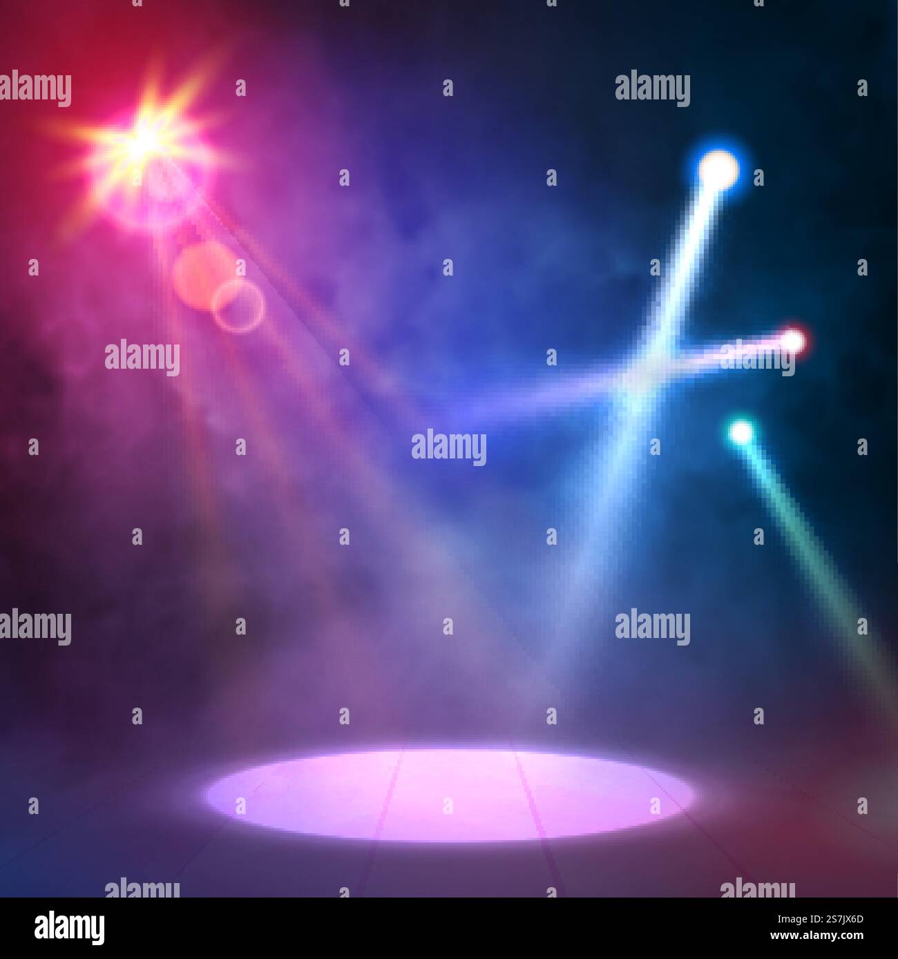 Blue Lilac Great Premiere Show Background. Smoky vector stage shining ...