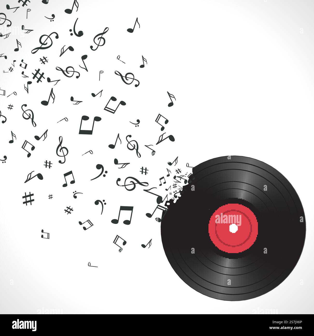 Abstract music background with notes and vinyl. Musical backdrop. Music ...