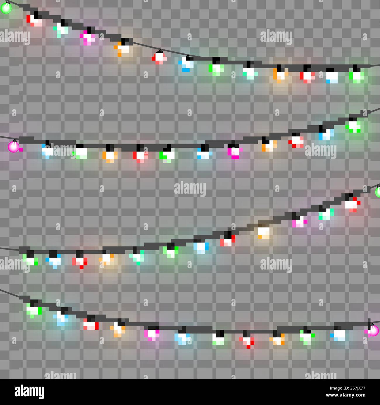 Christmas lights. Colorful bright Xmas garland. Colors garlands, red ...