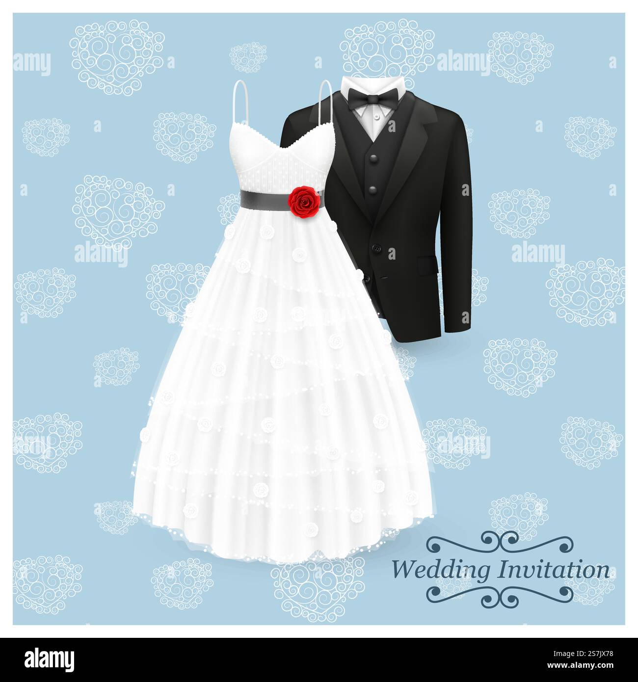 Wedding invitation card art. Vector illustration background. Wedding ...