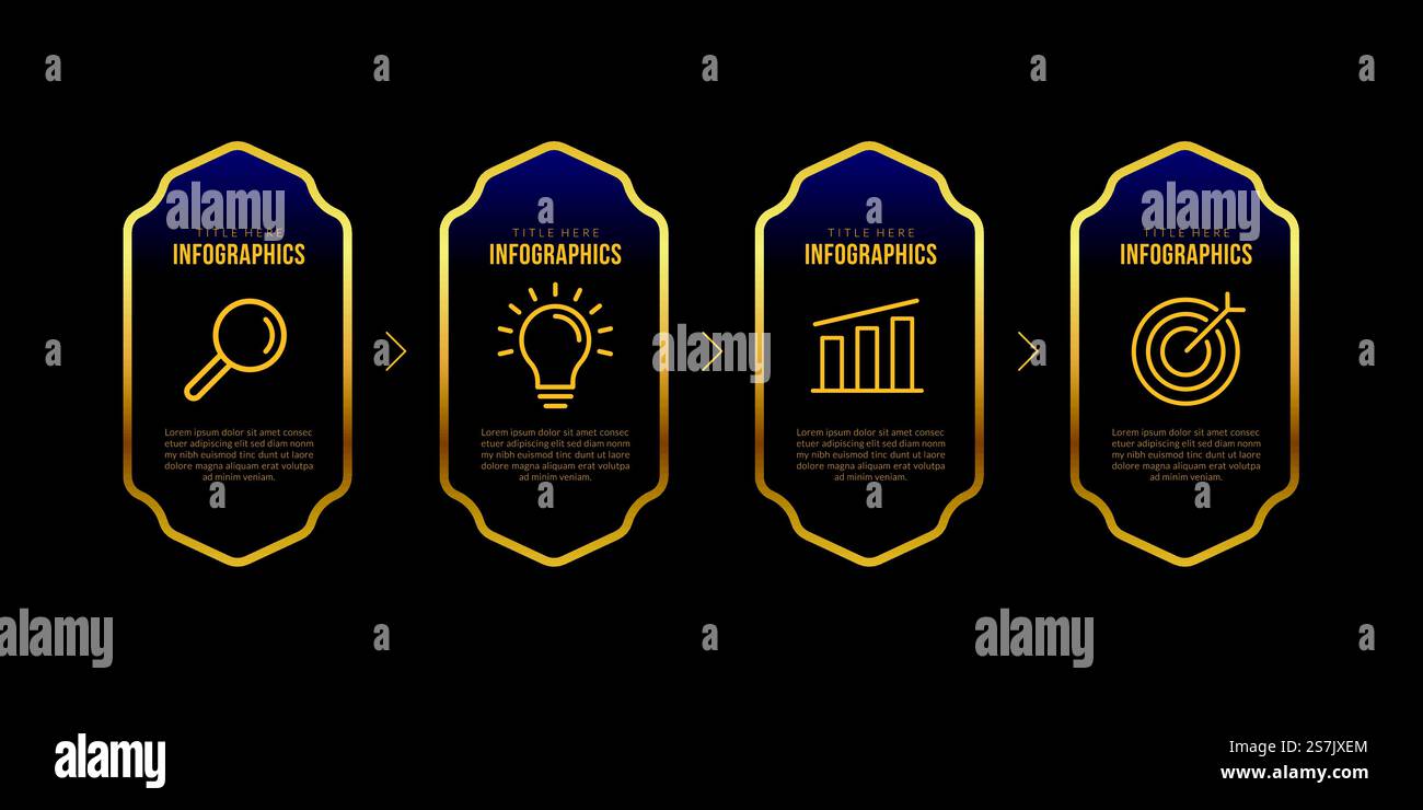 Luxury infographic template with 4 options, Business timeline data ...