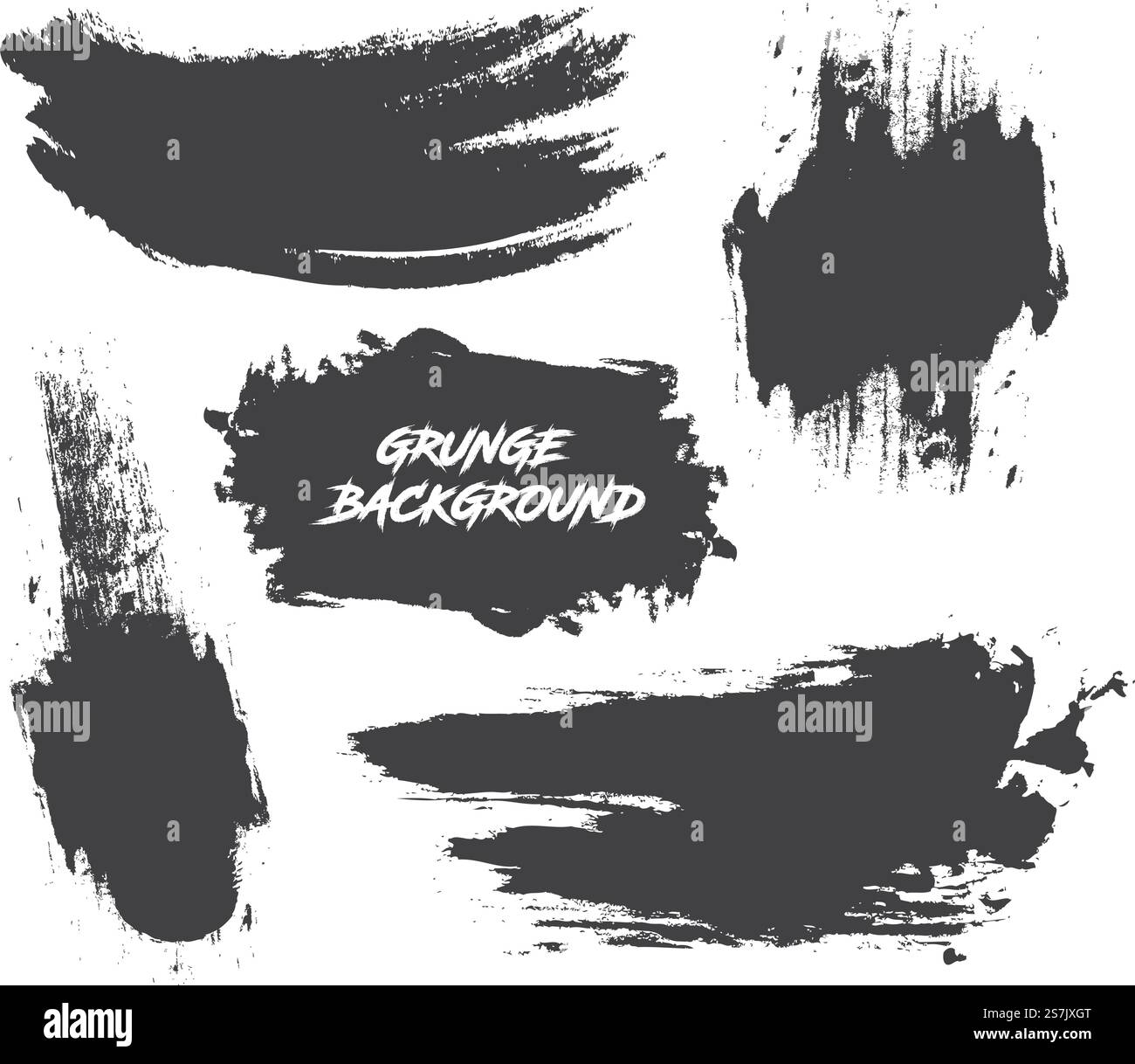 Set of black paint, ink brush strokes, brushes, lines.. Set of black ...