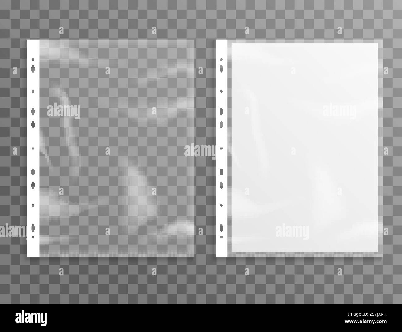 Sheet plastic protector, clear folder file. Punched pocket sheet mockup ...