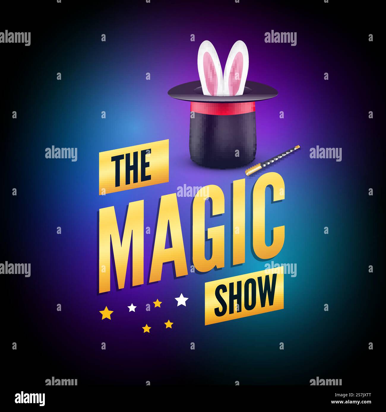 Magic poster design template magician logo concept with hat hi-res ...