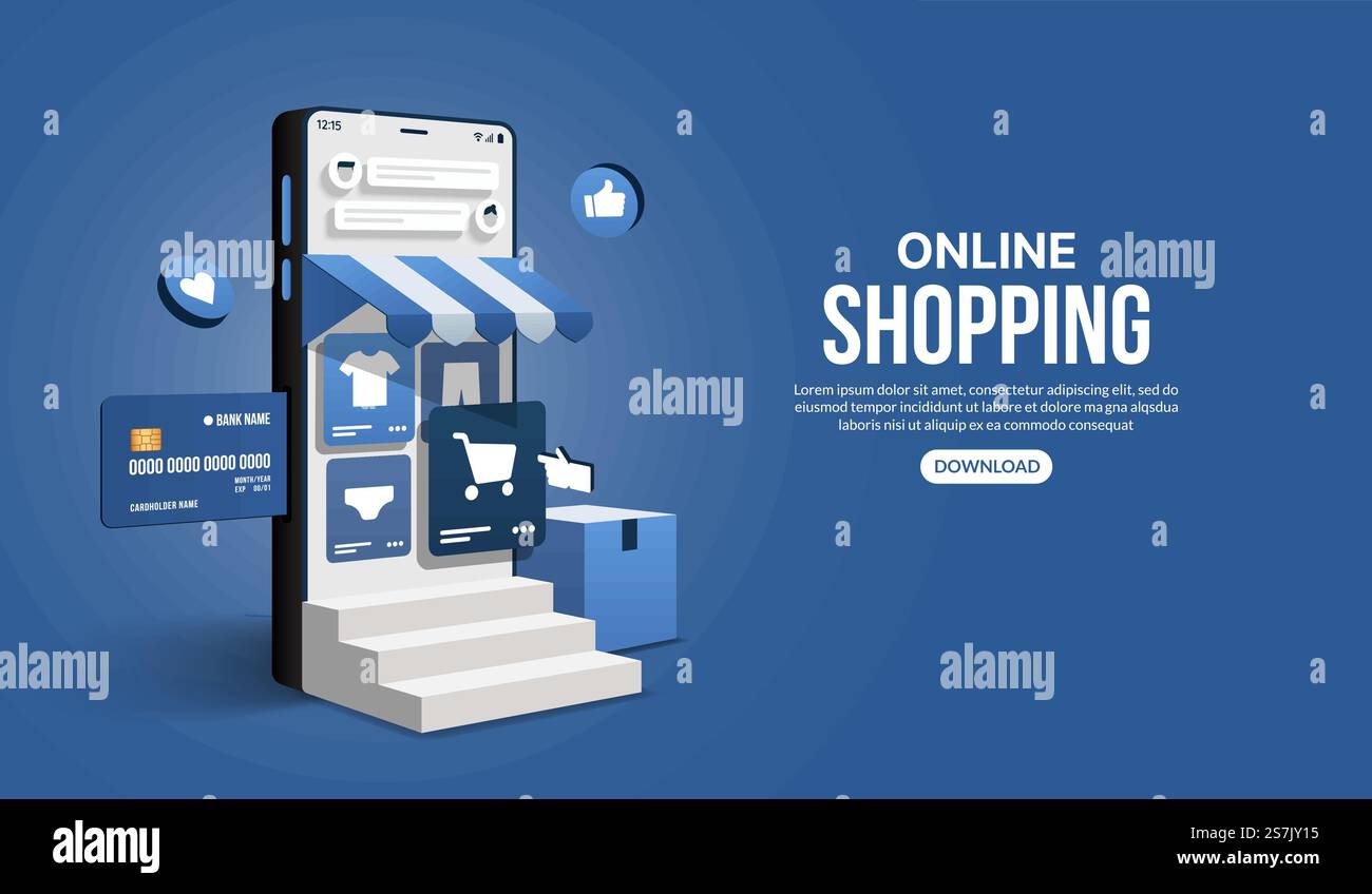 Online shopping on website and mobile application by smart phone ...