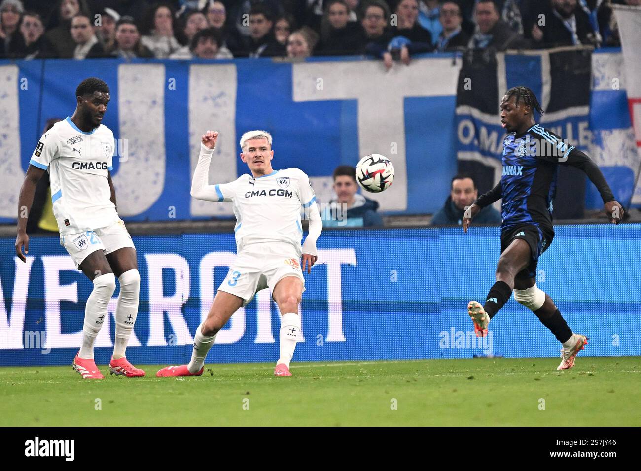 France. 19th Jan, 2025. 26 Dilane BAKWA (rcsa) - 03 Quentin MERLIN (om ...