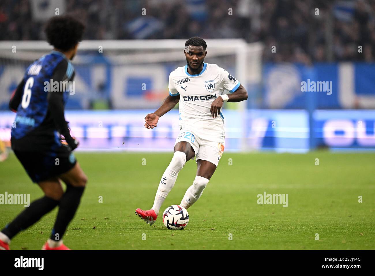 France. 19th Jan, 2025. 20 Lilian BRASSIER (om) during the Ligue 1 ...
