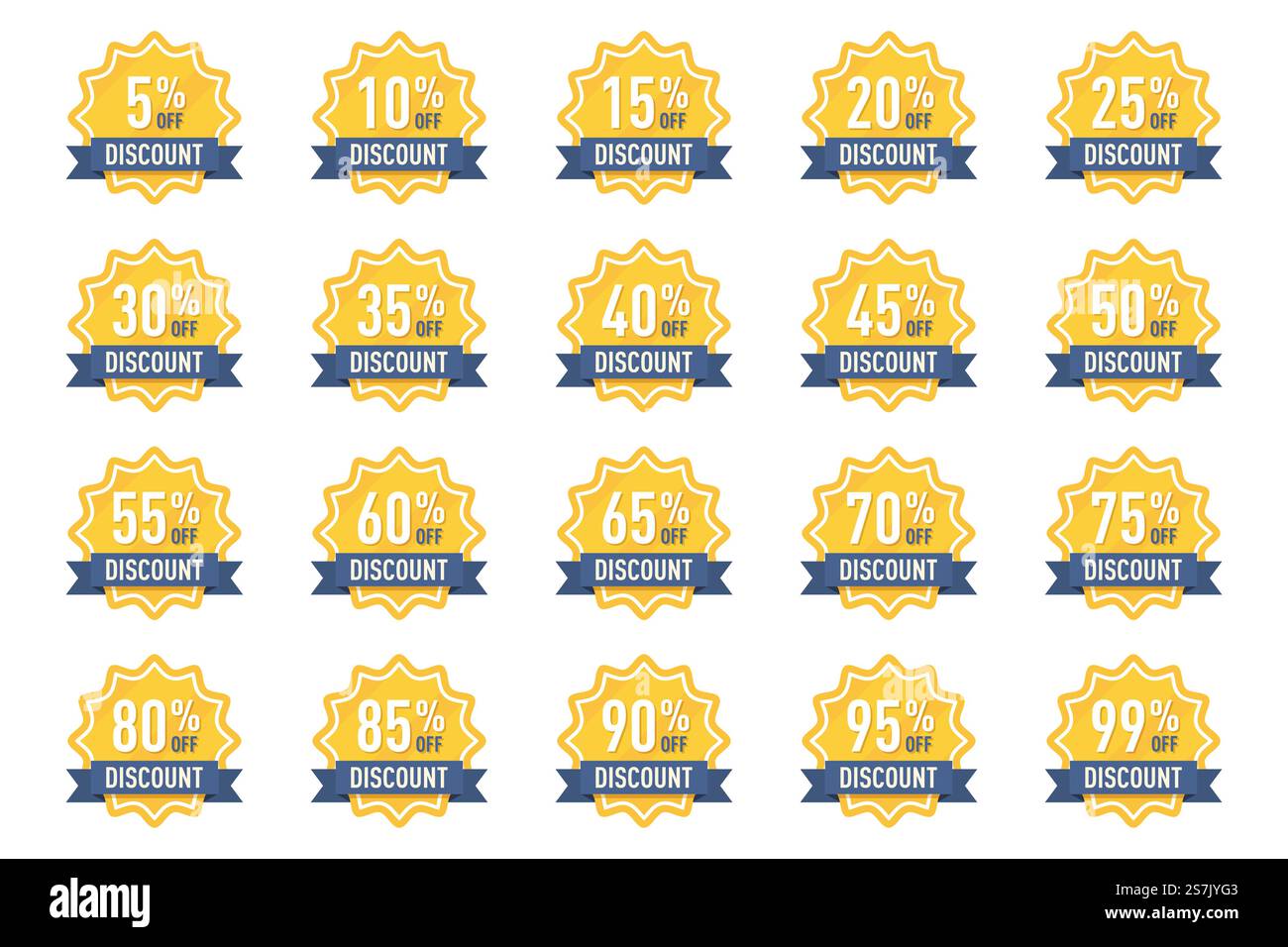 Collection of discount badges percentage tag for advertising Stock ...
