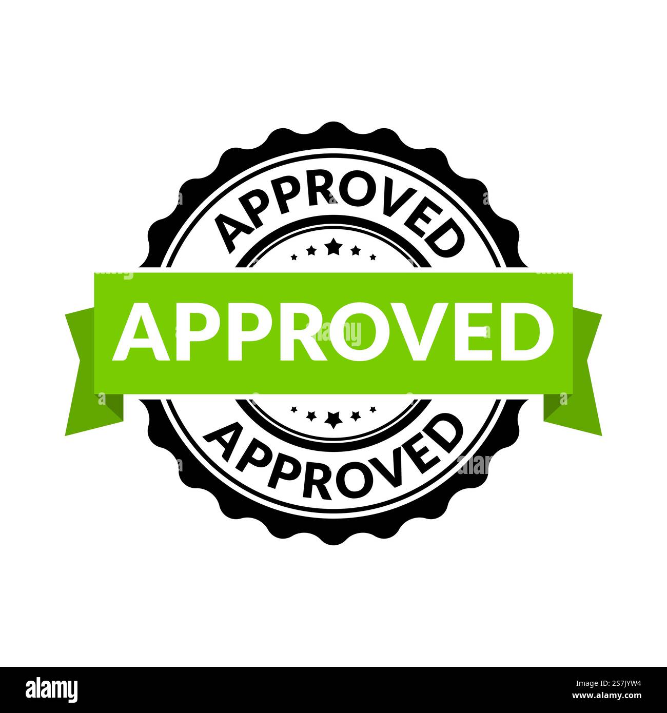 Approved seal stamp sign. Vector rubber round permission symbol for ...
