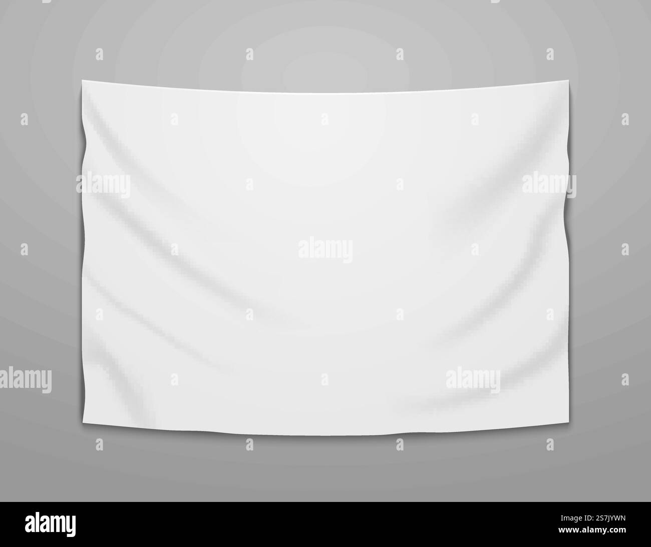 White blank vector banner textile. Empty hanging fabric banner ...
