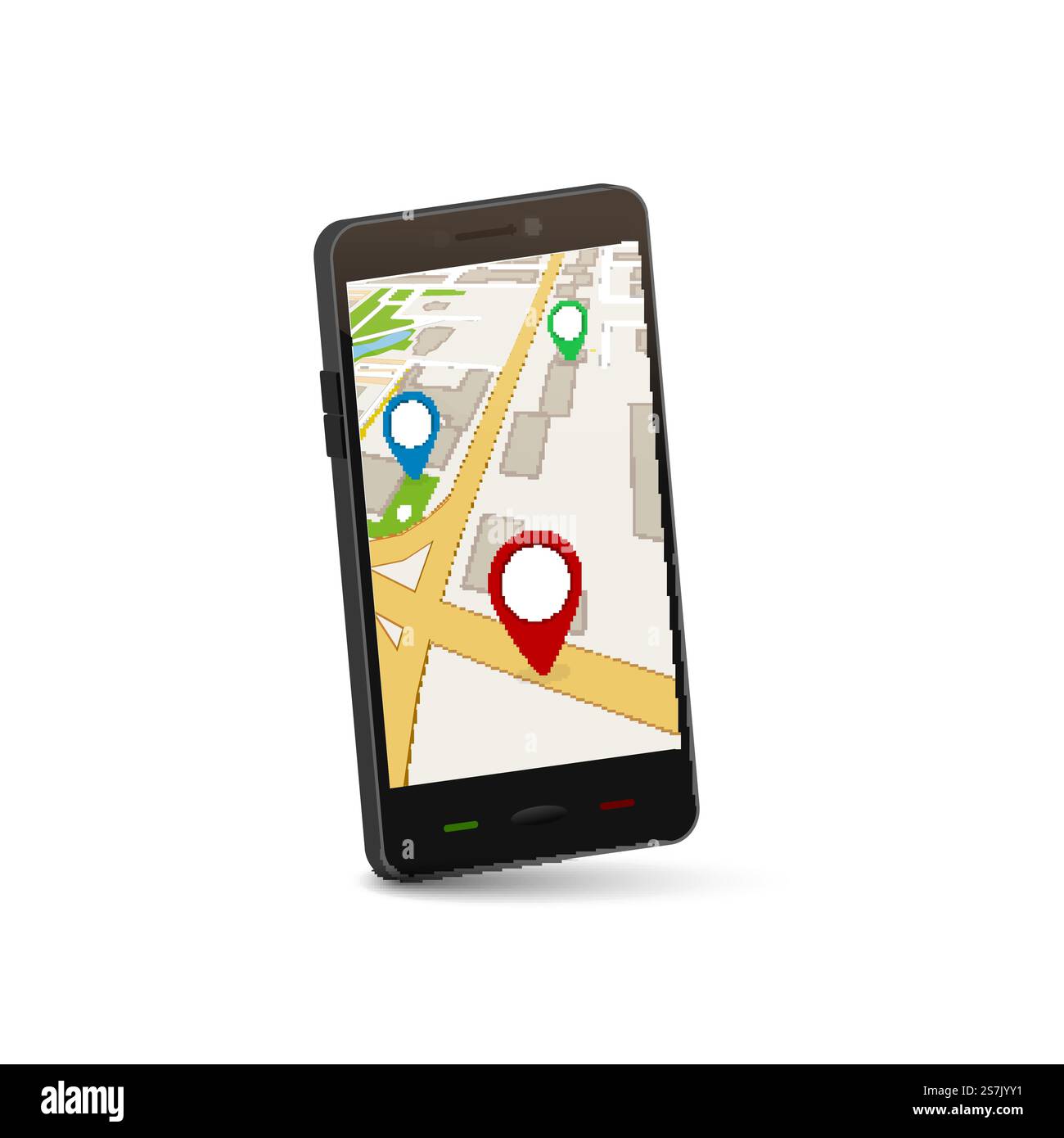 Mobile GPS navigation concept. 3d map vector application for city gps ...