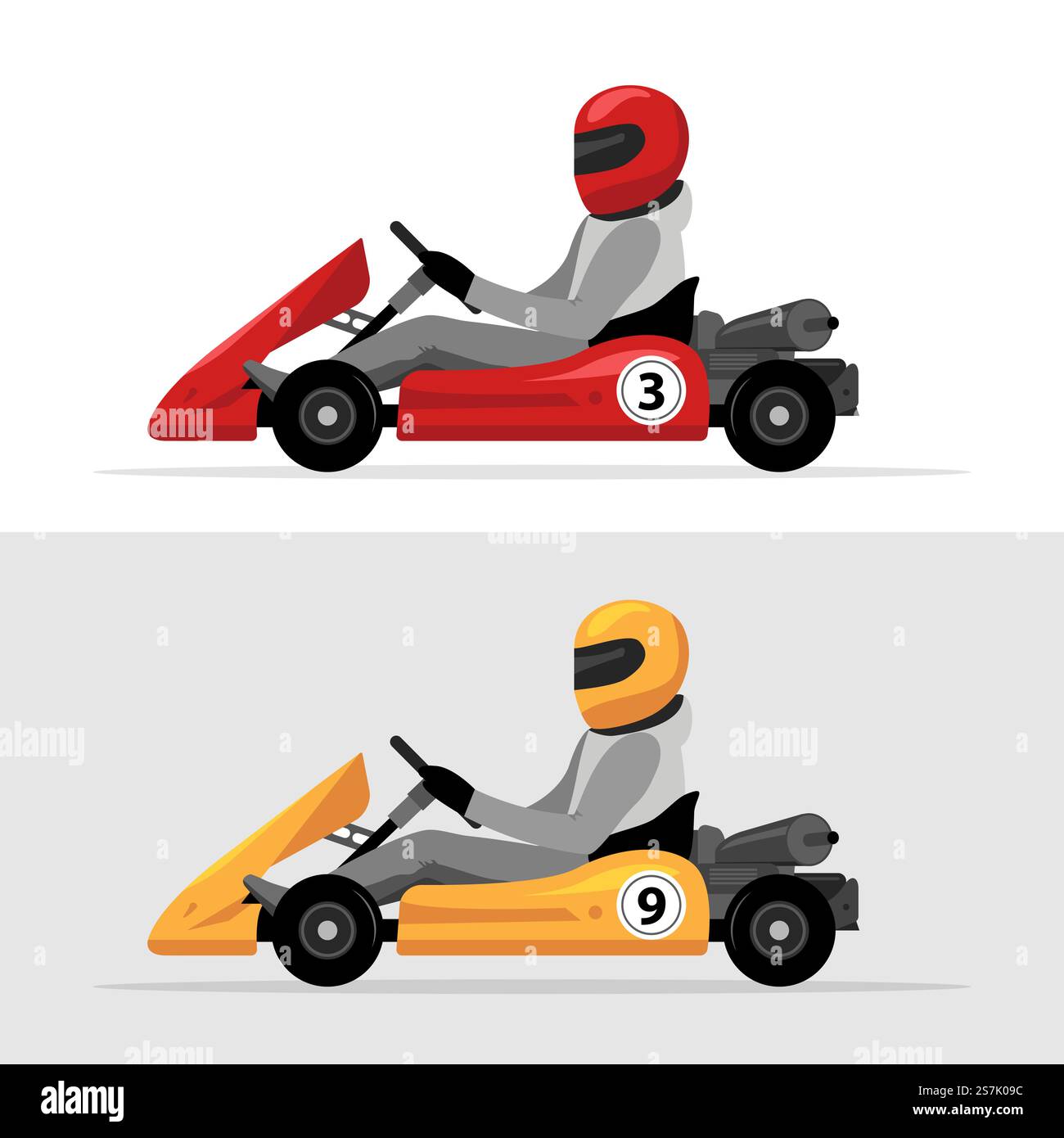 Kart driver sport background. Karting racing isolated, Man drive kart ...