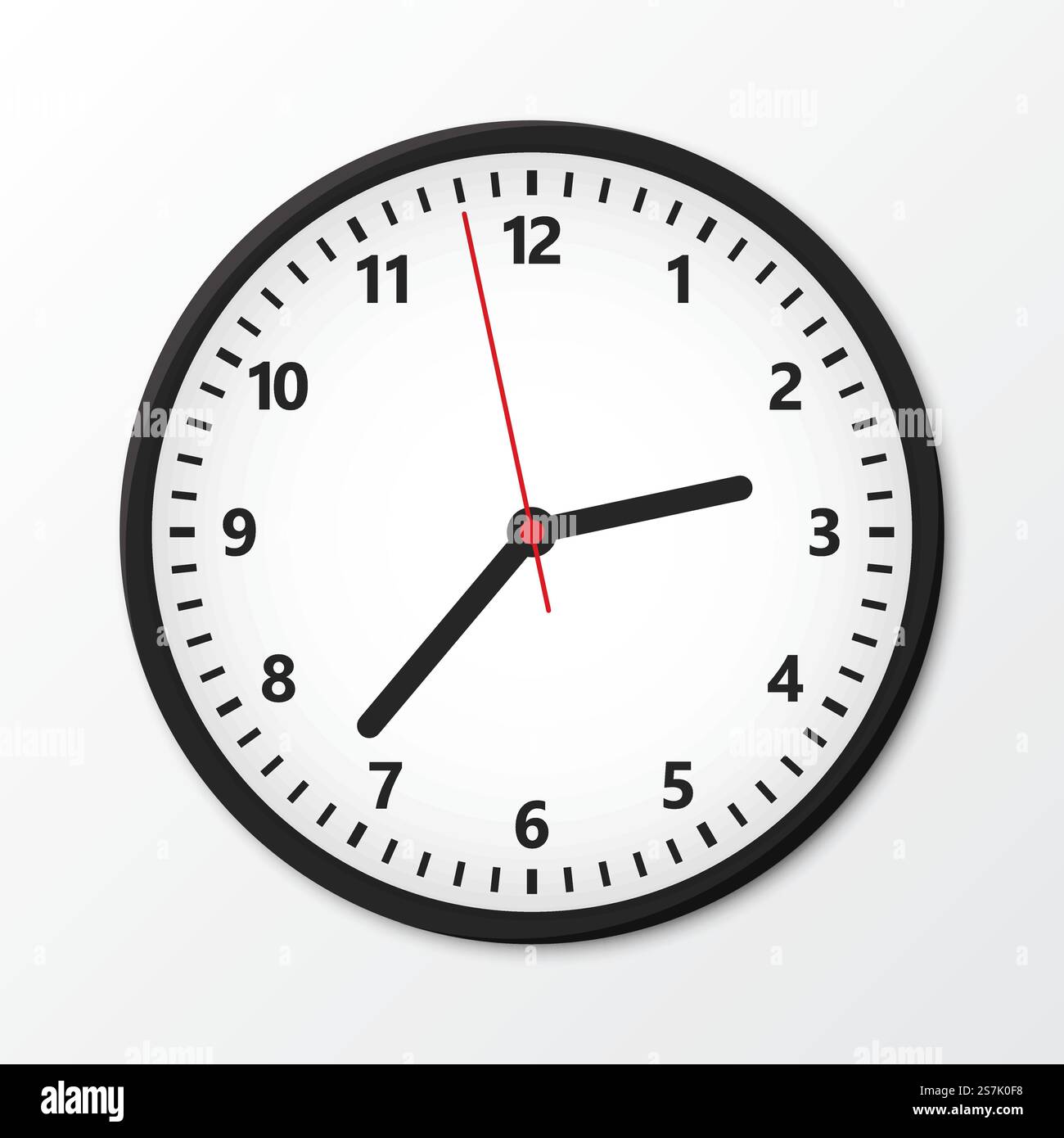 Black wall circular clock with shadow. Vector illustration Stock Vector ...