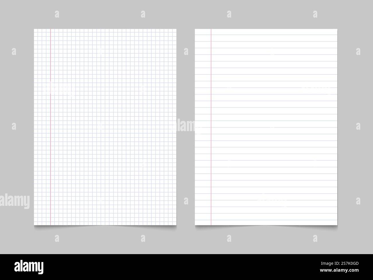 Exercise book paper page background. Notebook sheet lined texture ...