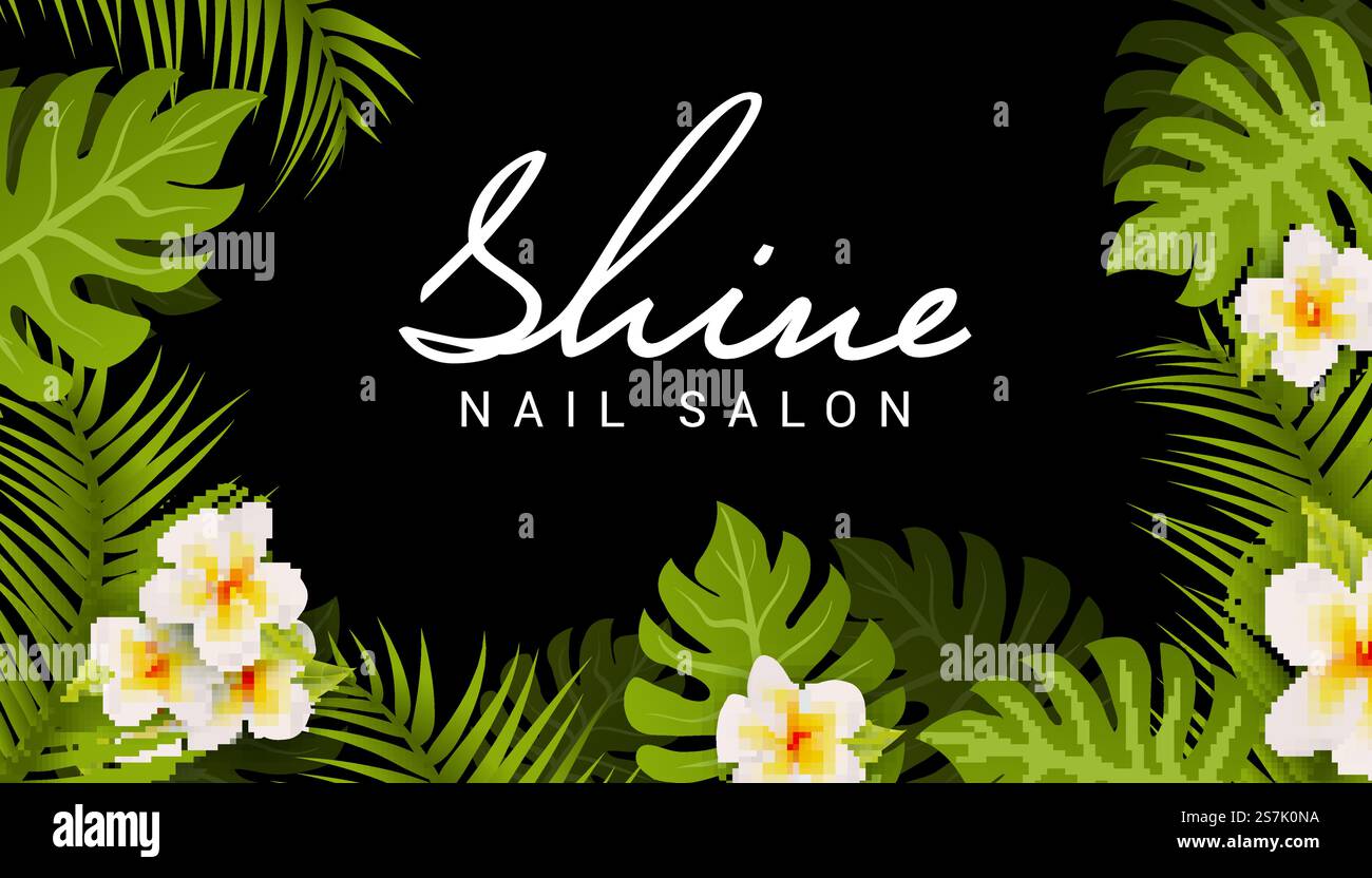 Nail salon business card design. Manicure beauty salon banner with ...