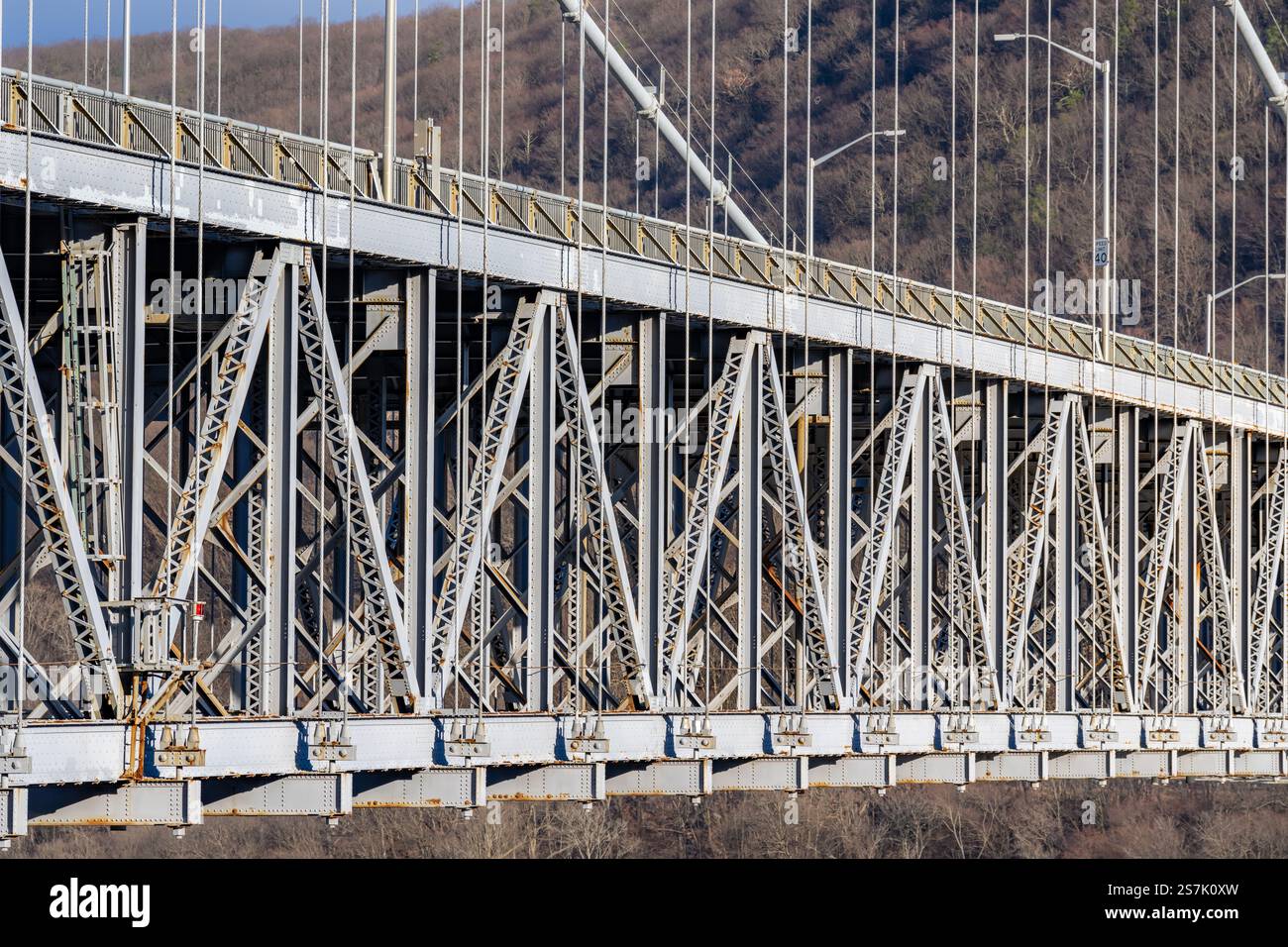 Bear Mountain Bridge, gray structural steel, located in the Hudson ...